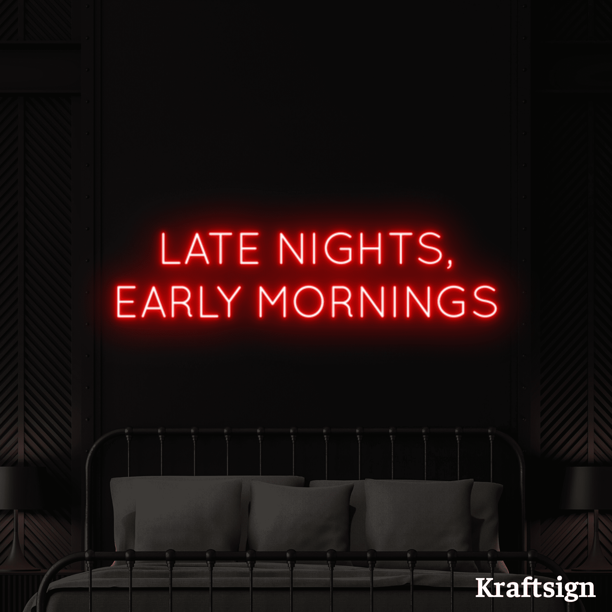 Craftnamesign Late Nights Early Mornings Neon Sign, Quotes LED Sign ...