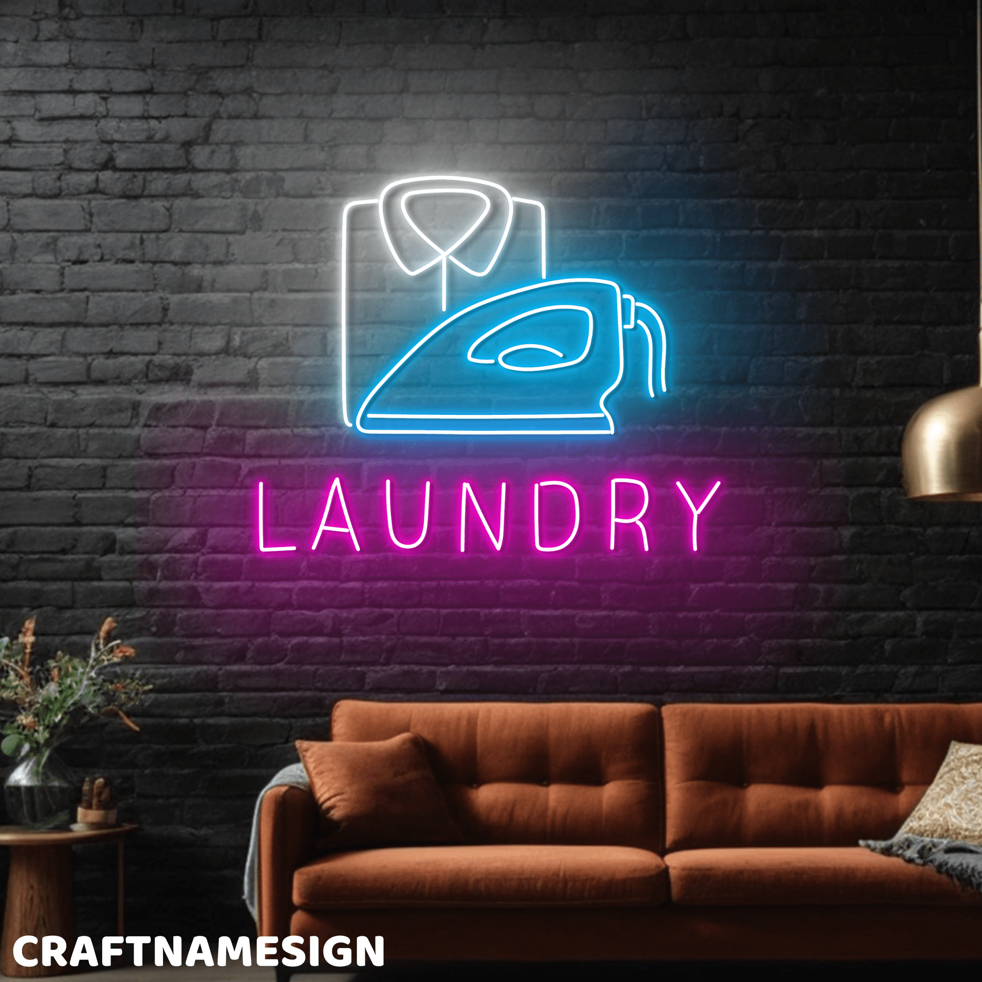 Craftnamesign Laundry Neon Light, Open Sign For Dry Cleaner Store Decor ...