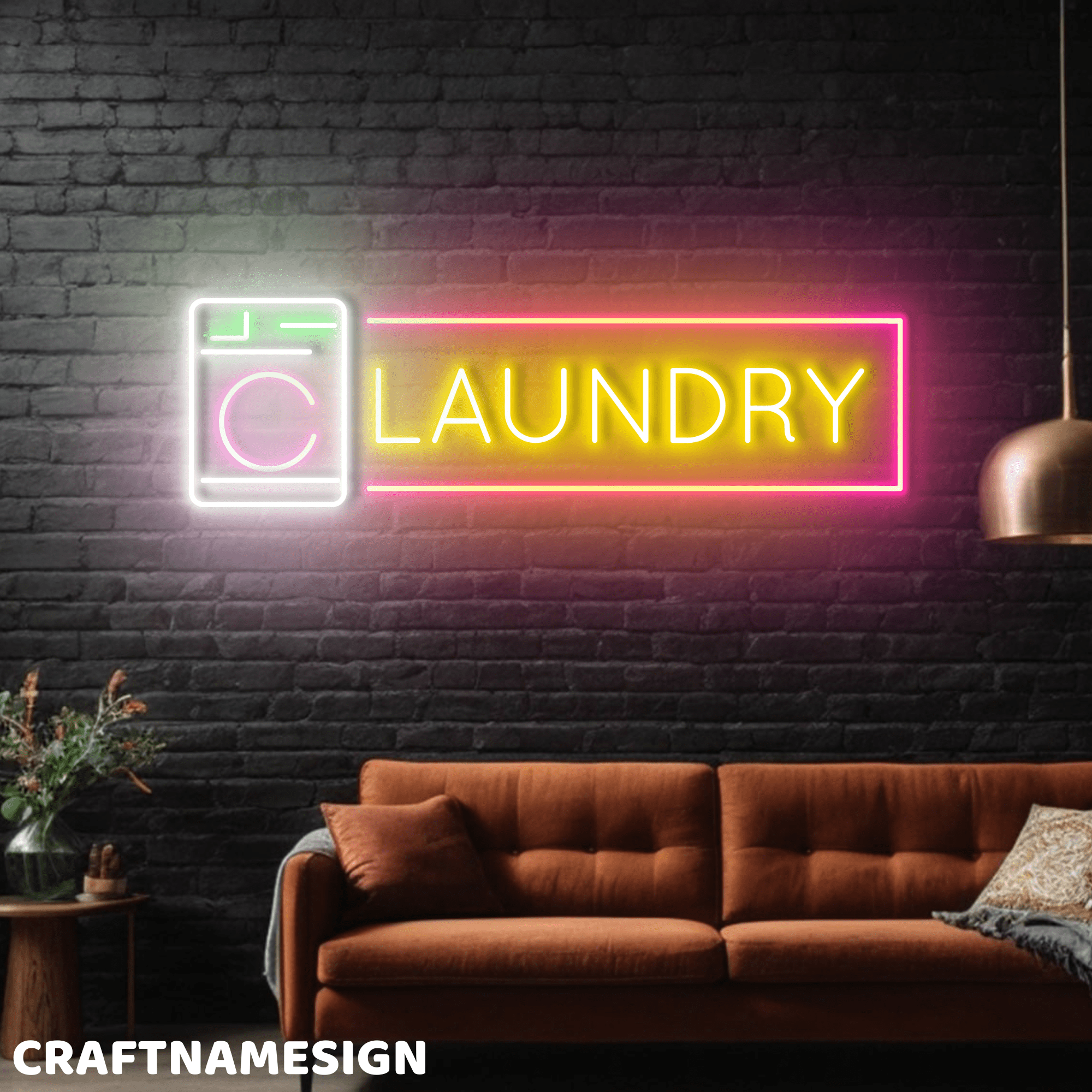 Craftnamesign Laundry Neon Sign, Dryer Wall Decor, Dry Cleaning Wall ...