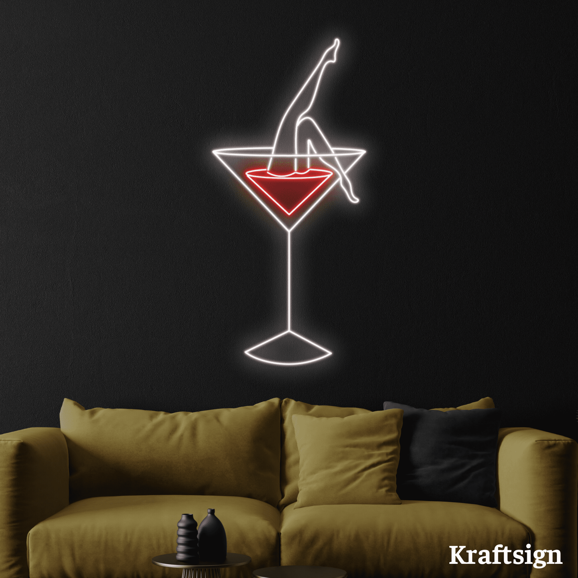 Craftnamesign Leg Girl In Cocktail Neon Sign, Cocktail LED Sign, Bar ...