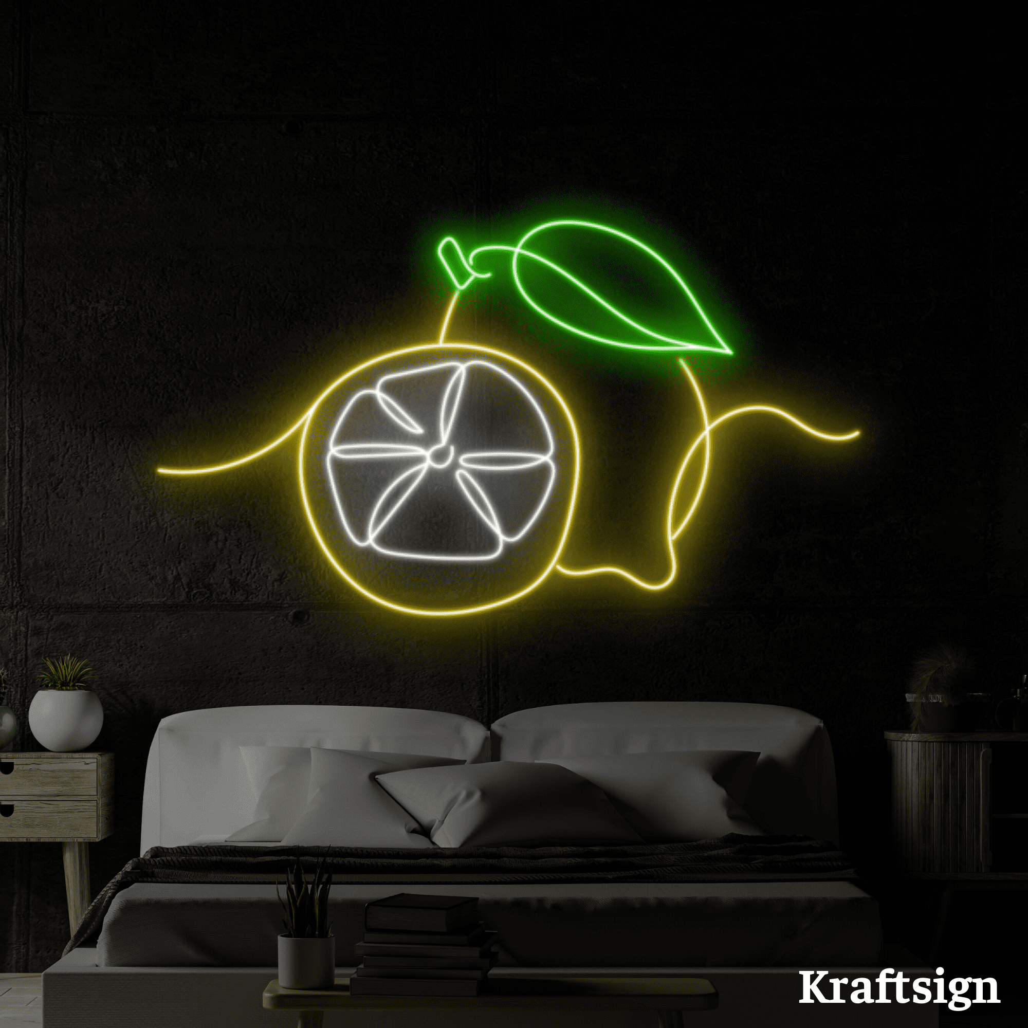 Craftnamesign Lemon Neon Sign, Lemon LED Sign, Fruit Shop Wall Art ...