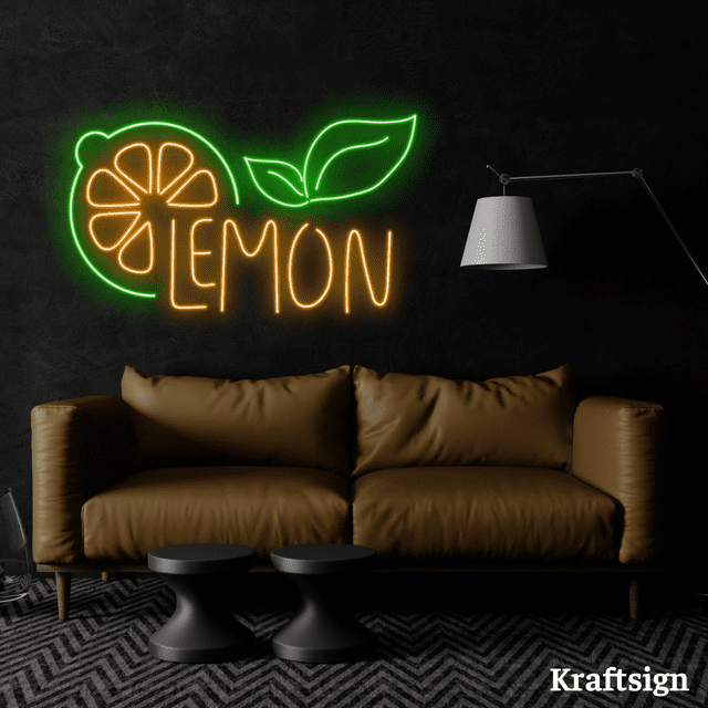 Craftnamesign Lemon neon Sign, Lemon LED Sign, Lemon Shop Wall Art ...