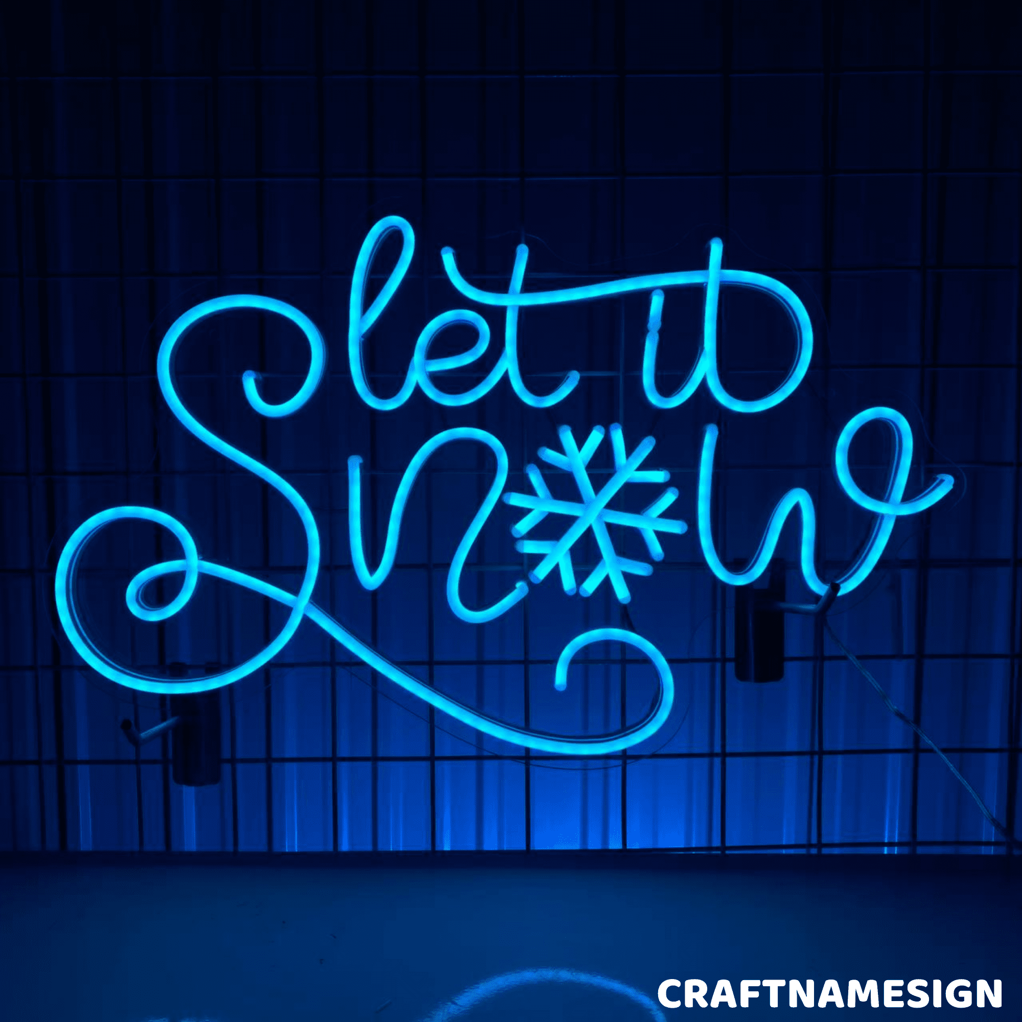 Craftnamesign Let It Snow Neon Light For Store Shop Happy Winter Wall ...