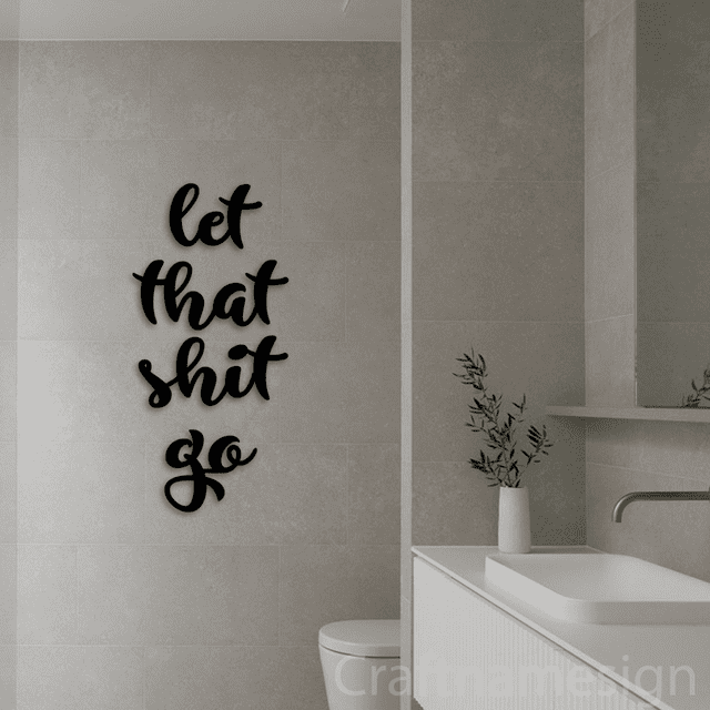 Craftnamesign Let That Shit Go Metal Wall Art, Funny Bathroom Decor ...