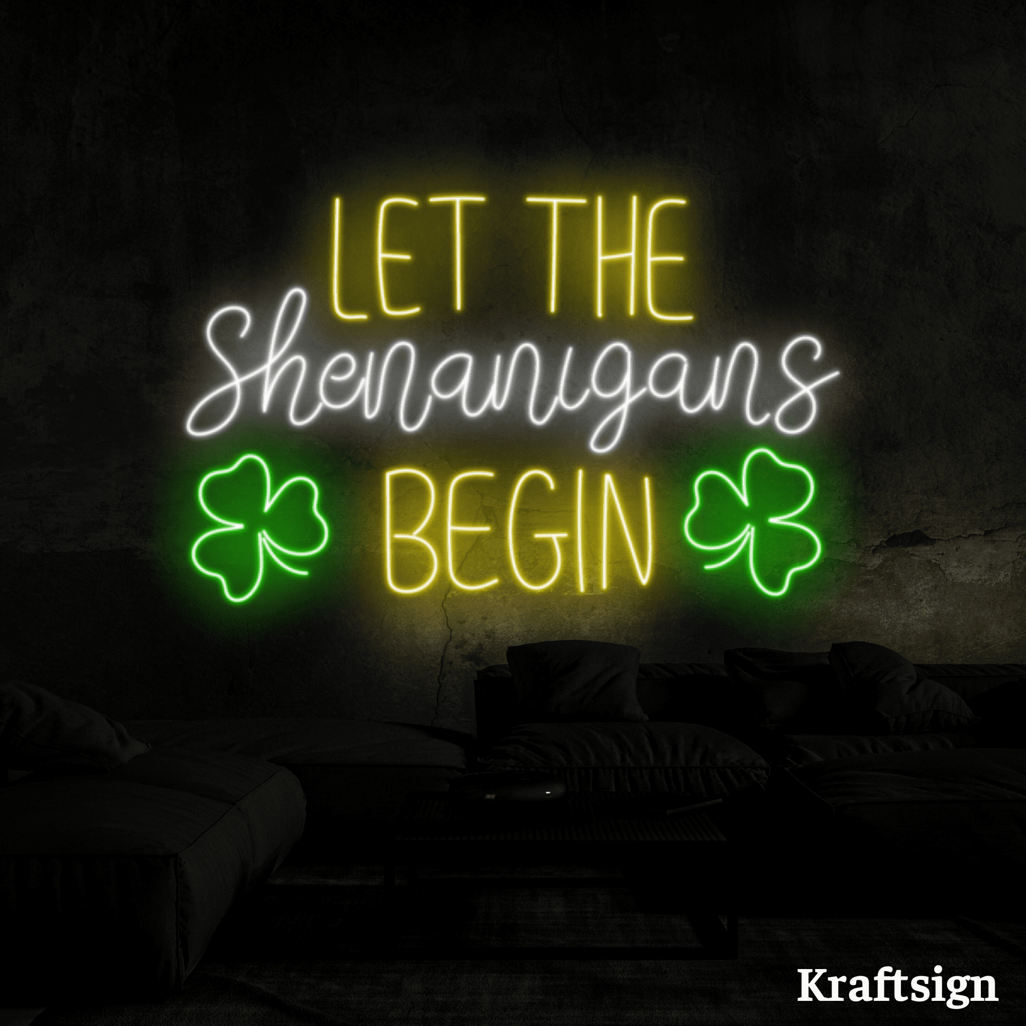 Craftnamesign Let The Shenanigans Begin Neon Sign, St. Patrick’s Day ...