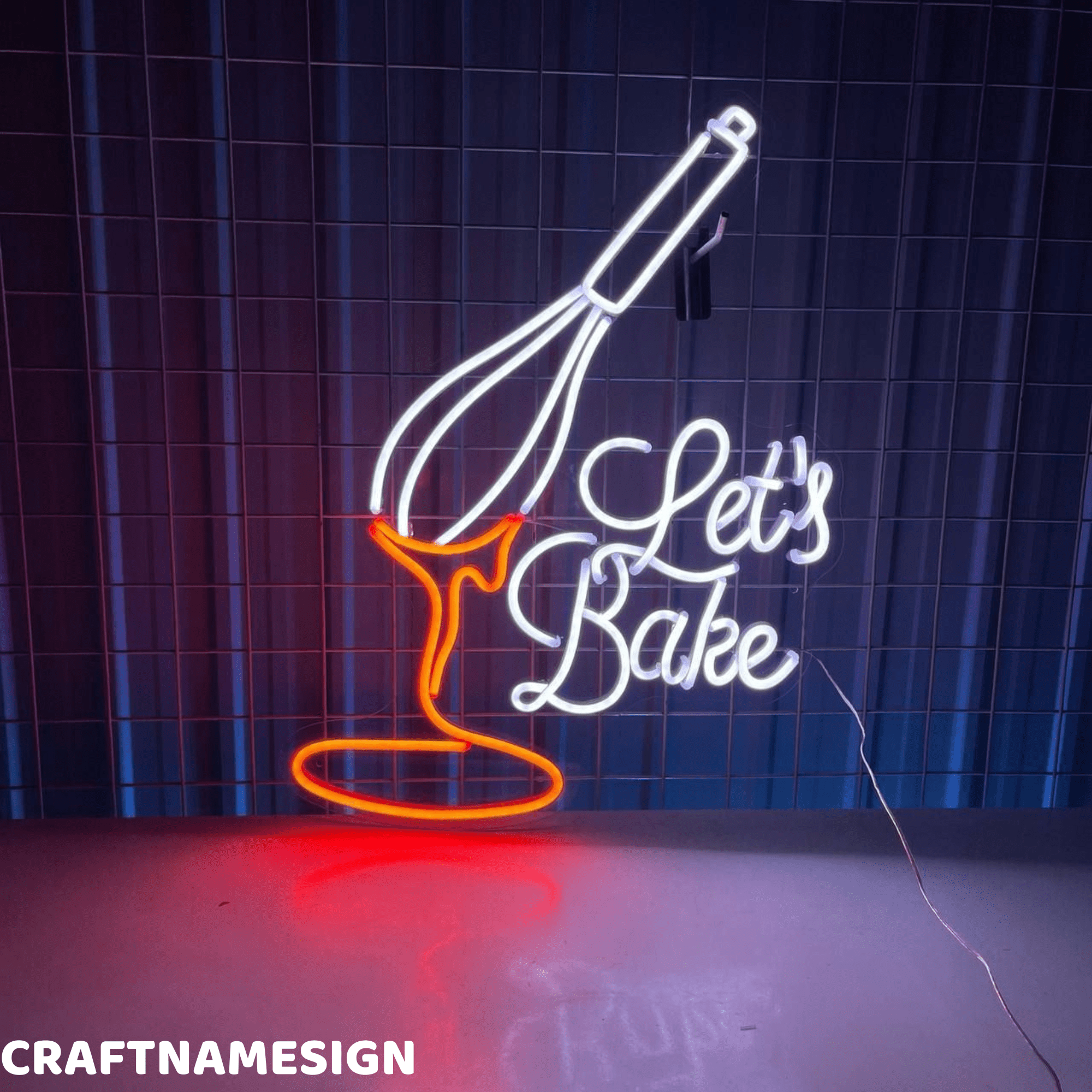 Craftnamesign Let's Bake Neon Sign, Bakery Store Wall Decor, Kitchen ...