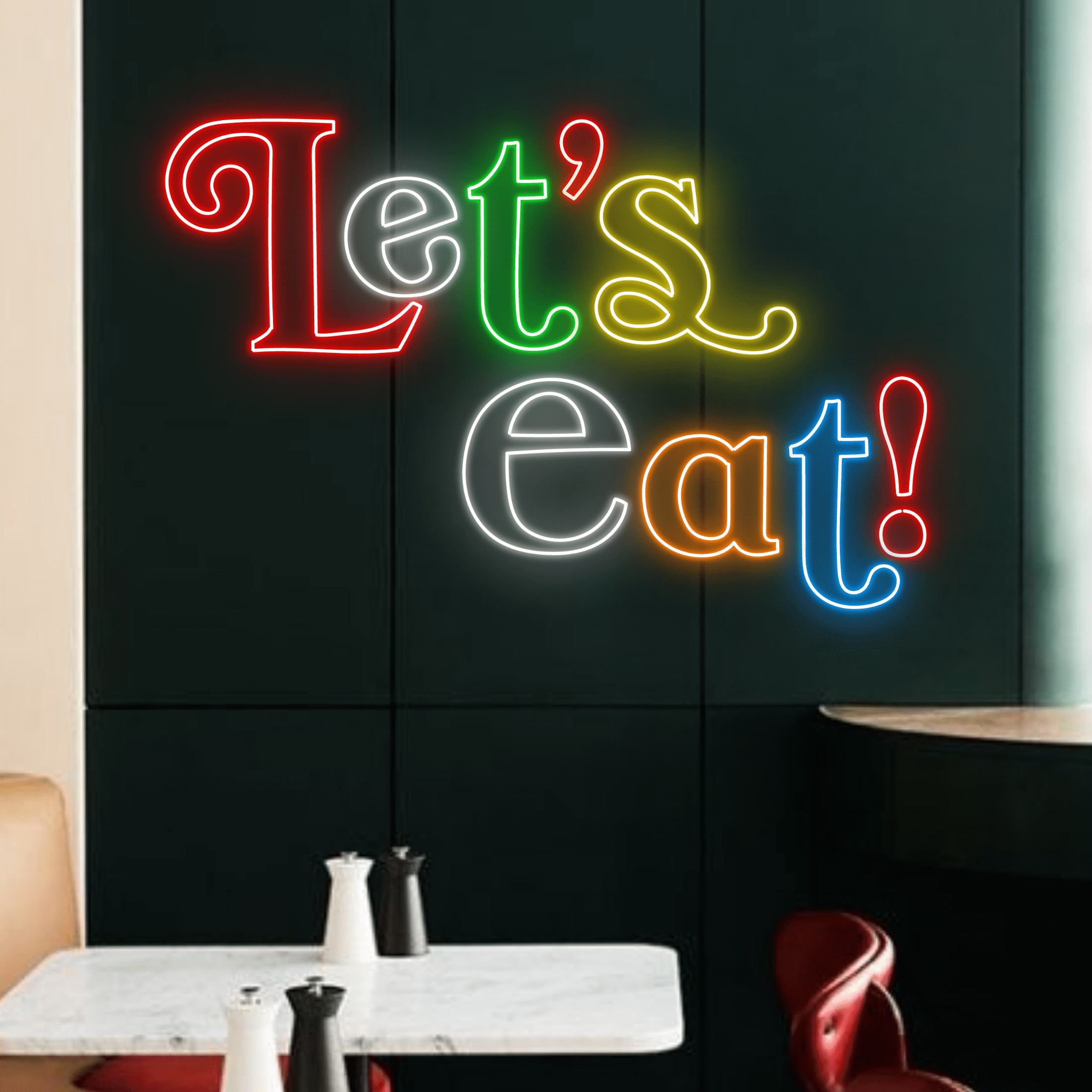 Craftnamesign Let's Eat Neon Sign, Restaurant Decor, Let's Eat LED Sign ...