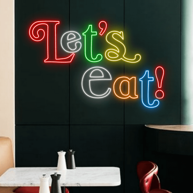 Craftnamesign Let's Eat Neon Sign, Restaurant Decor, Let's Eat LED Sign ...
