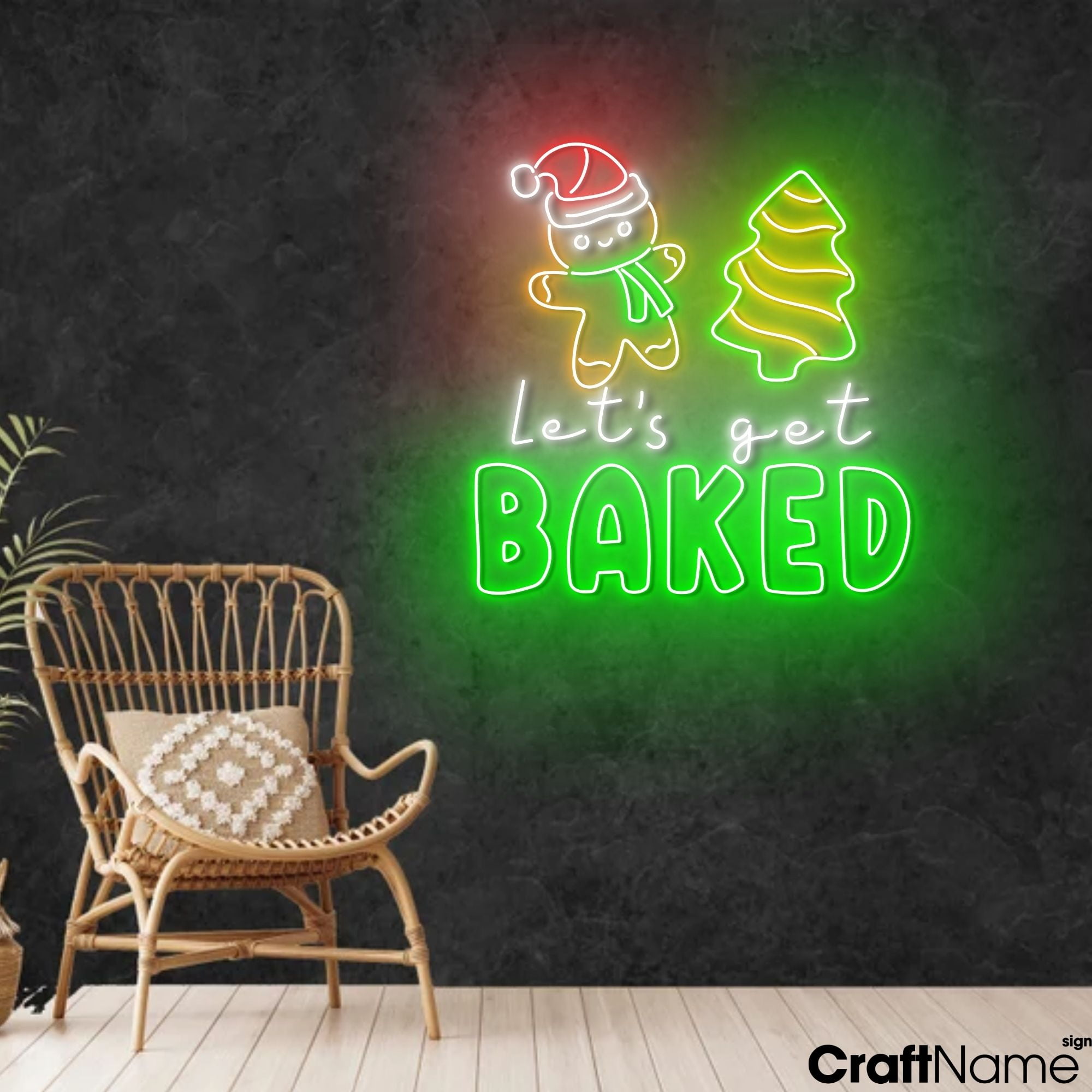 Craftnamesign Let's Get Banked Neon Light Sign, Bakery LED Sign Wall ...