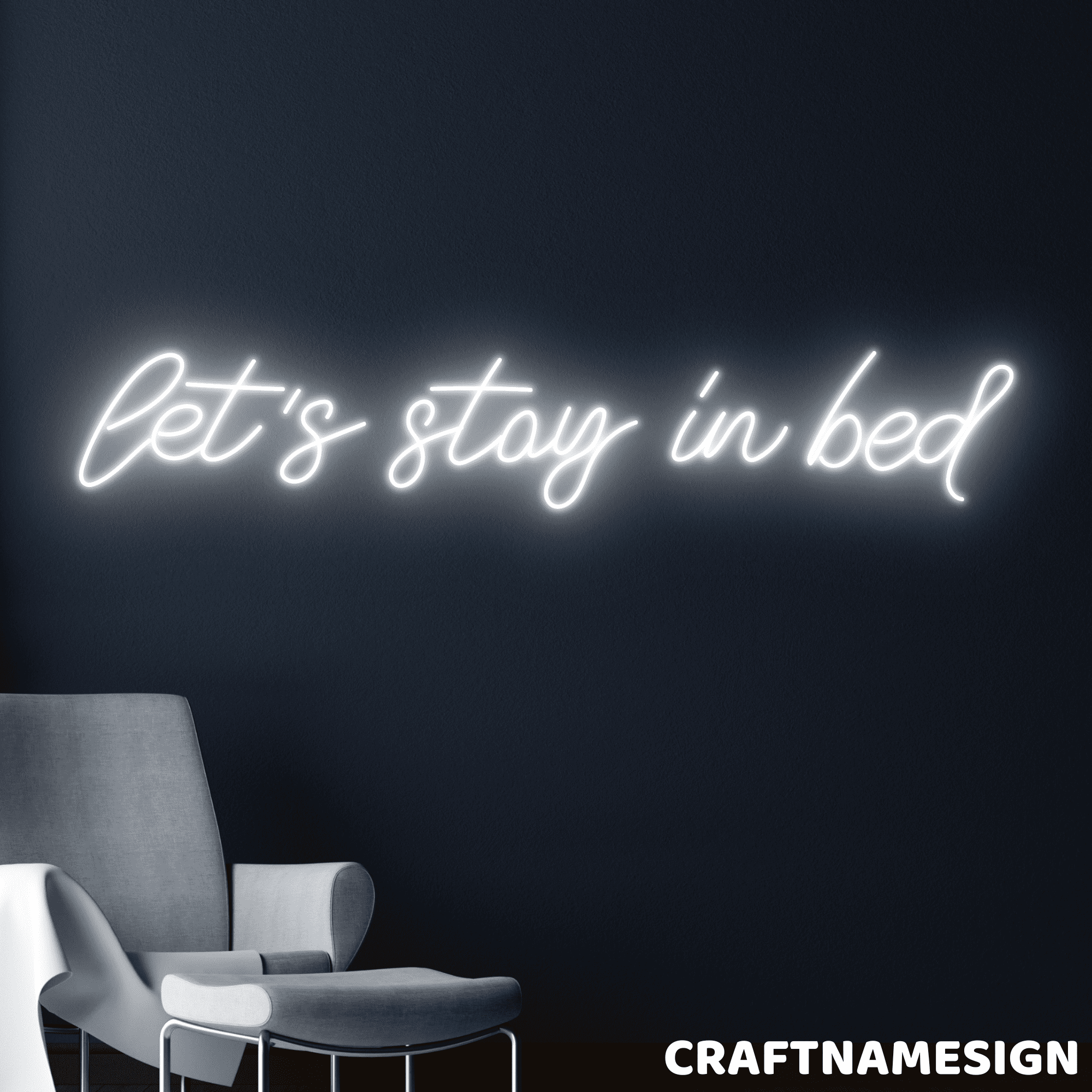 Craftnamesign Let's Stay In Bed Neon Sign, Bedroom Wall Art, Aesthetic Room Decor - Walmart.com