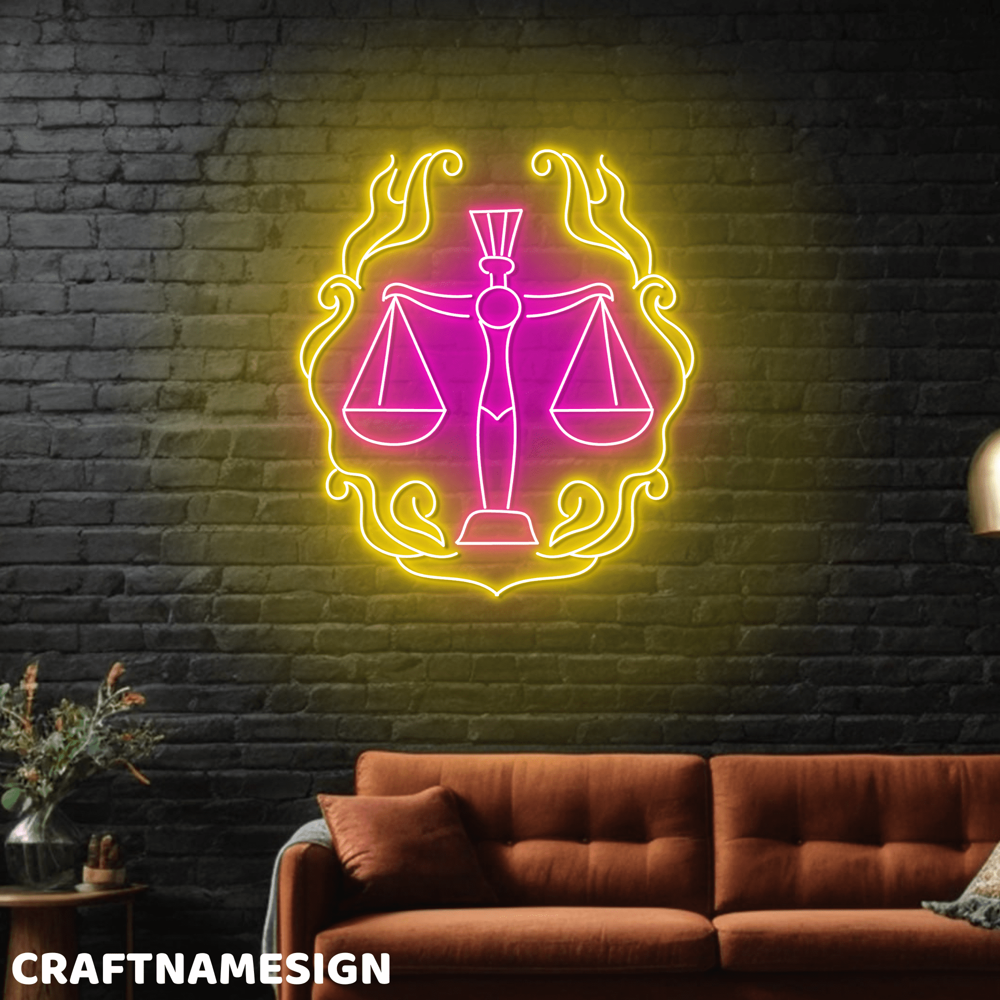 Craftnamesign Libra Scale Neon Sign, Zodiac Wall Sign, Home Wall Decor ...