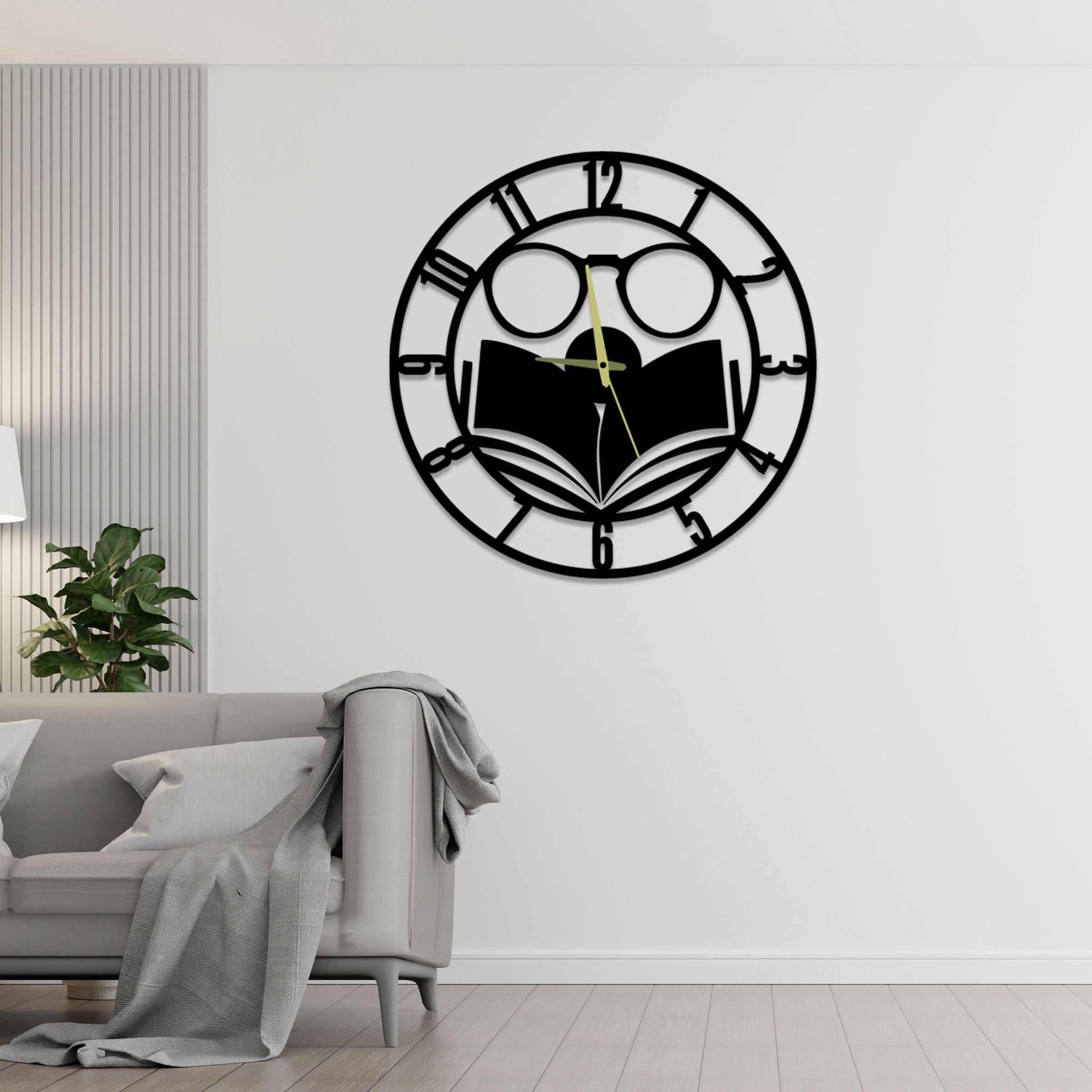 Craftnamesign Library Metal Wall Clock for Living Room School Reading ...