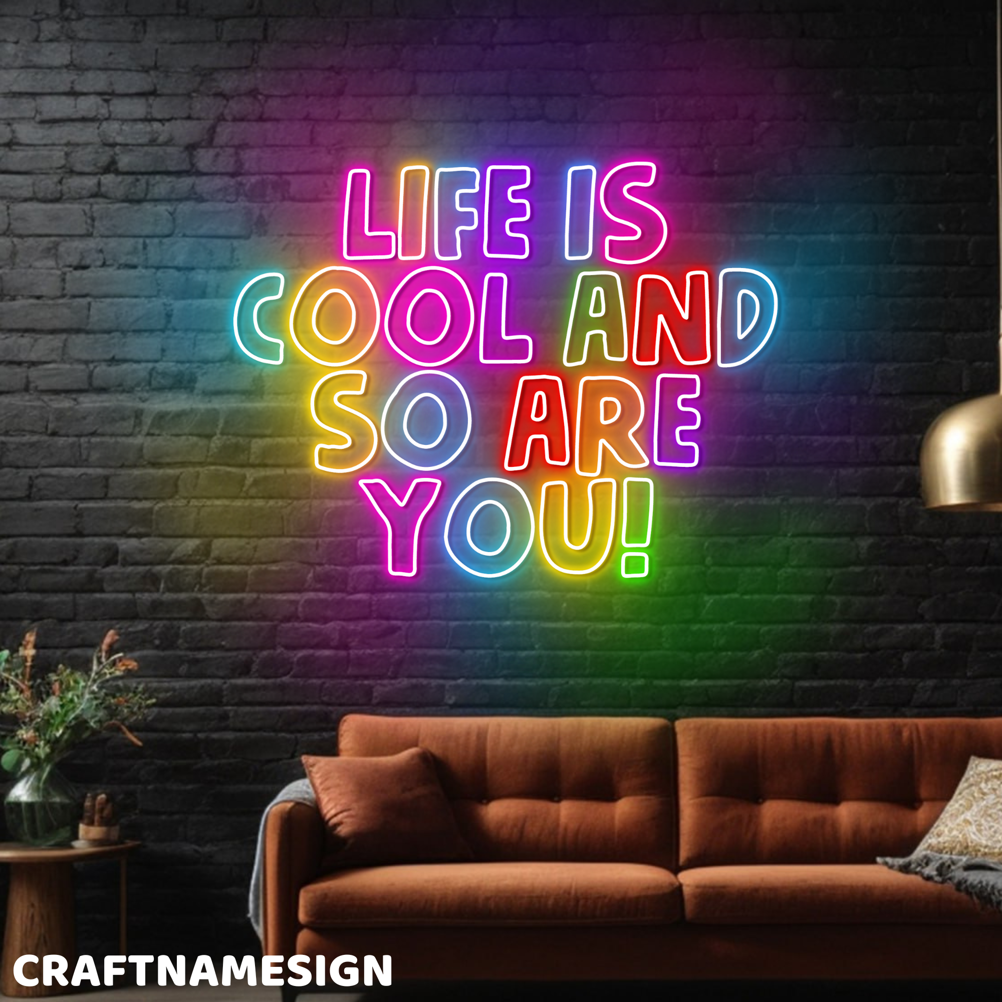 Craftnamesign Life Is Cool And So Are You Neon Light, Office Wall Sign ...