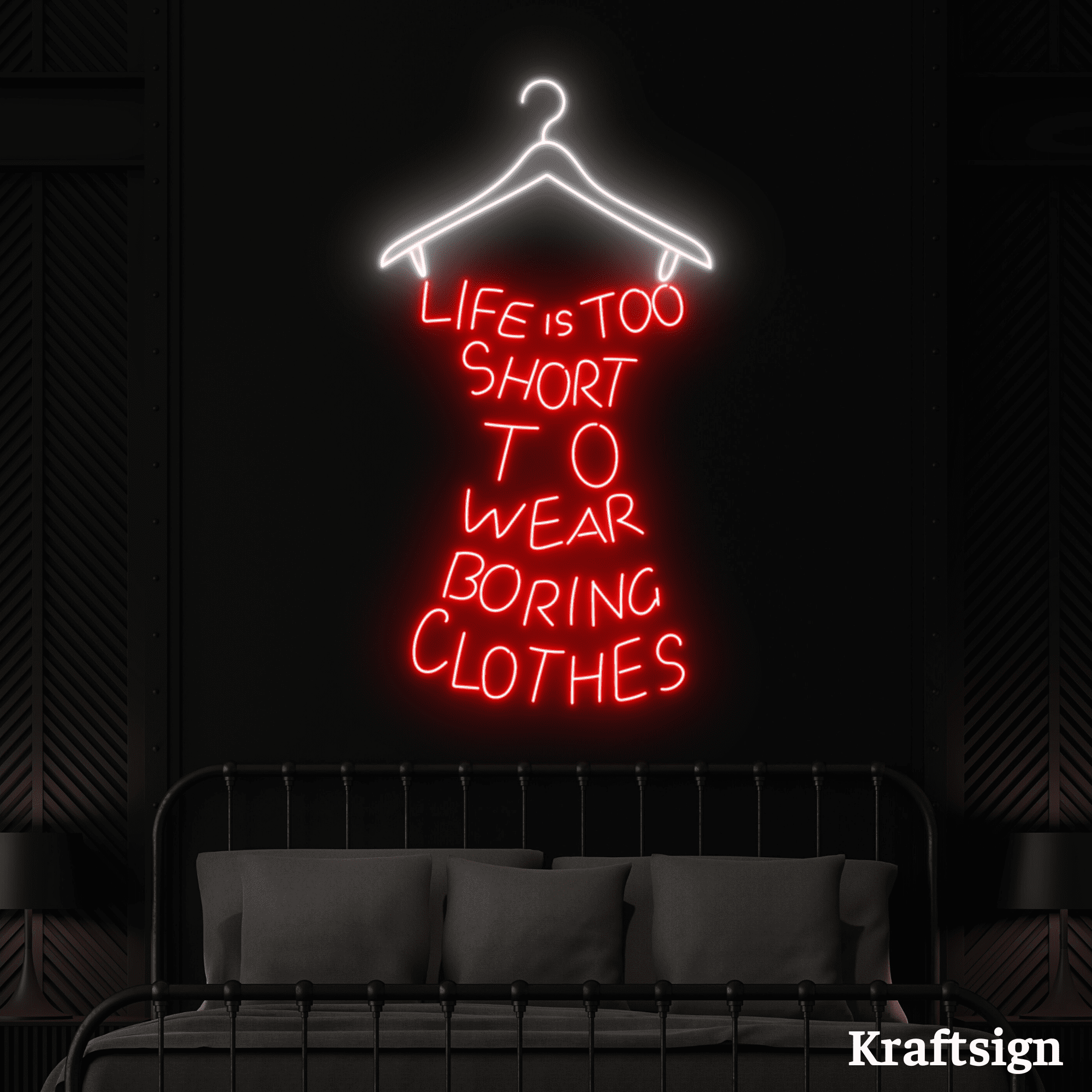 Craftnamesign Life Short Wear Boring Clothes Neon Sign, Clothes Shop ...