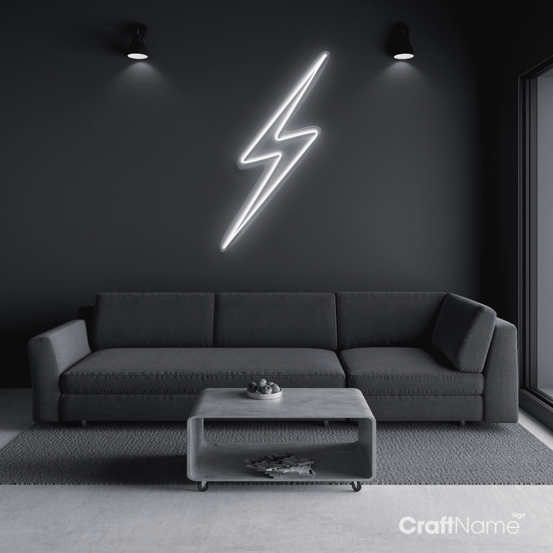 Craftnamesign Lightning Bolt LED Neon Sign Wall Art, Thunder LED Light ...