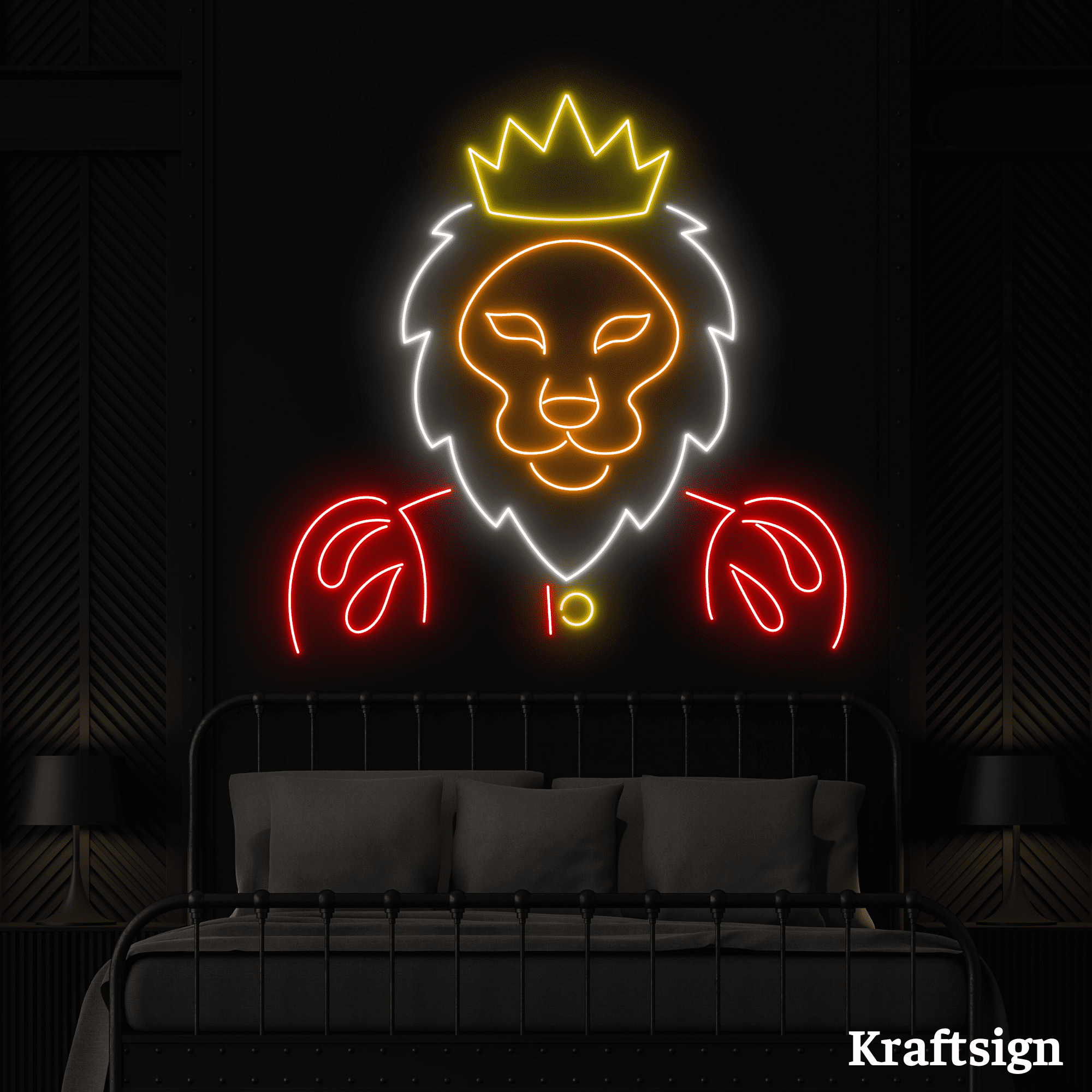 Craftnamesign Lion King Neon Sign, Men Cave Decor, Lion Lover Gifts ...