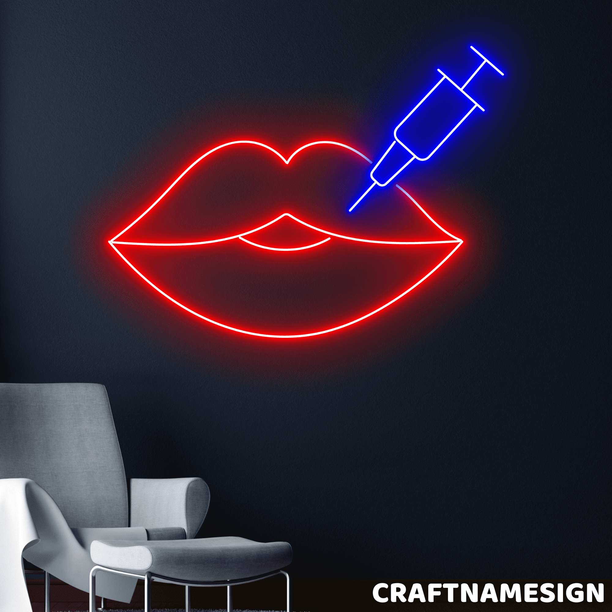 Craftnamesign Lip Filler Neon Sign, Botox Wall Art, Beauty Spa Wall ...