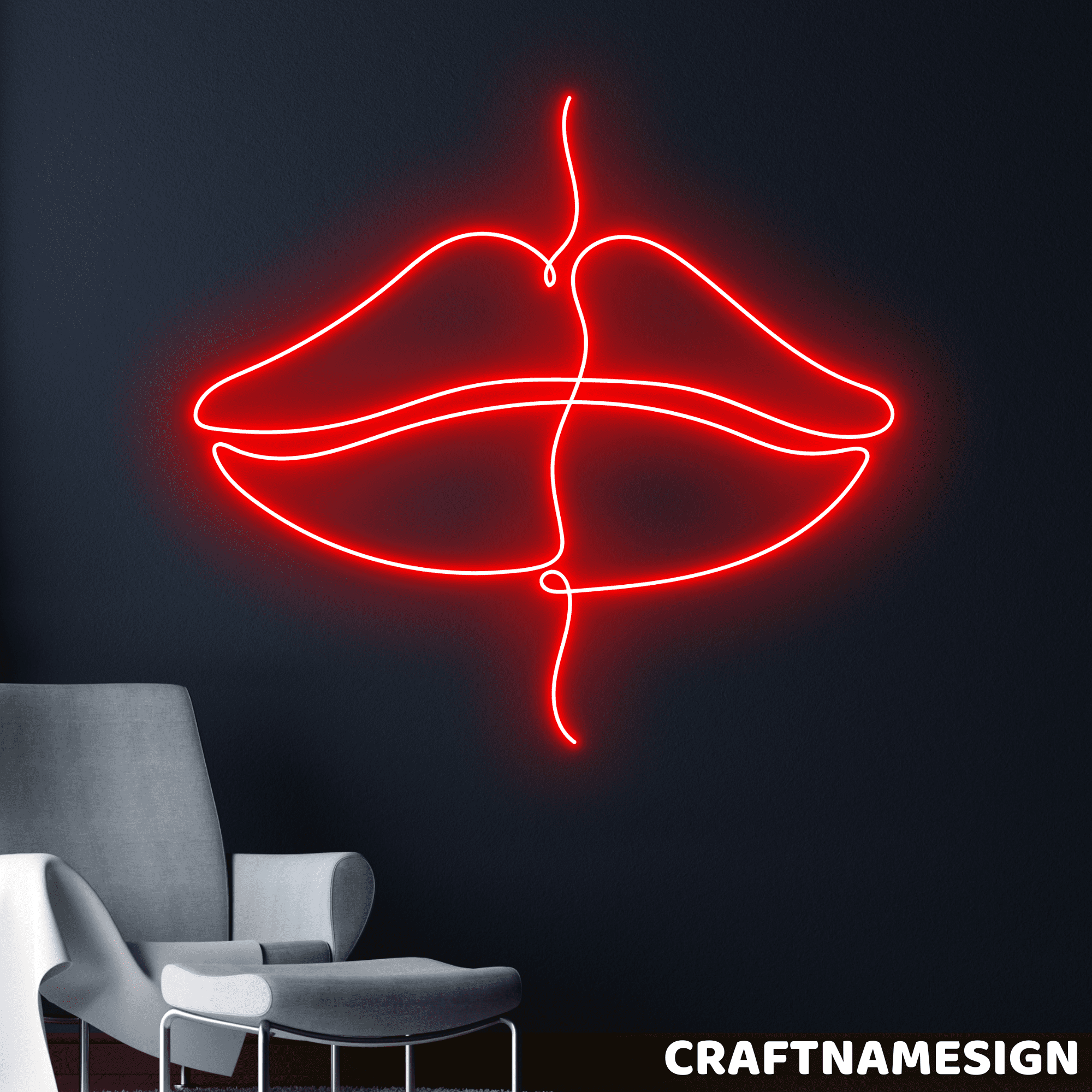 Craftnamesign Lip Line Art Neon Sign, Botox Spa Wall Decor, Bedroom ...