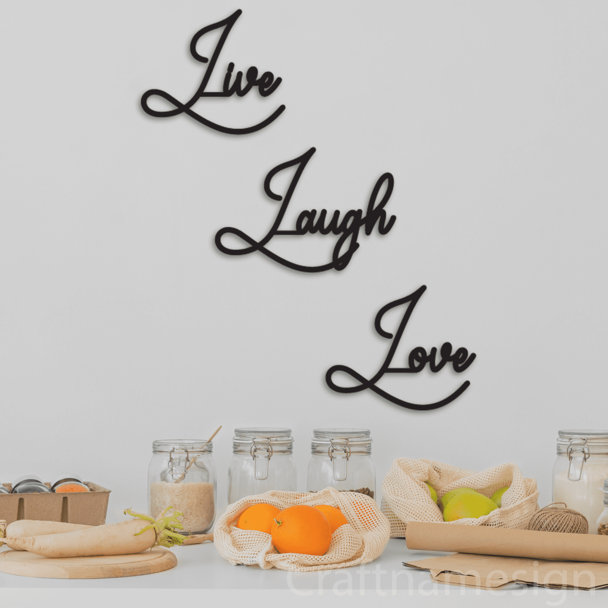 Craftnamesign Live Laugh Love Metal Wall Art, Kitchen Wall Decor ...