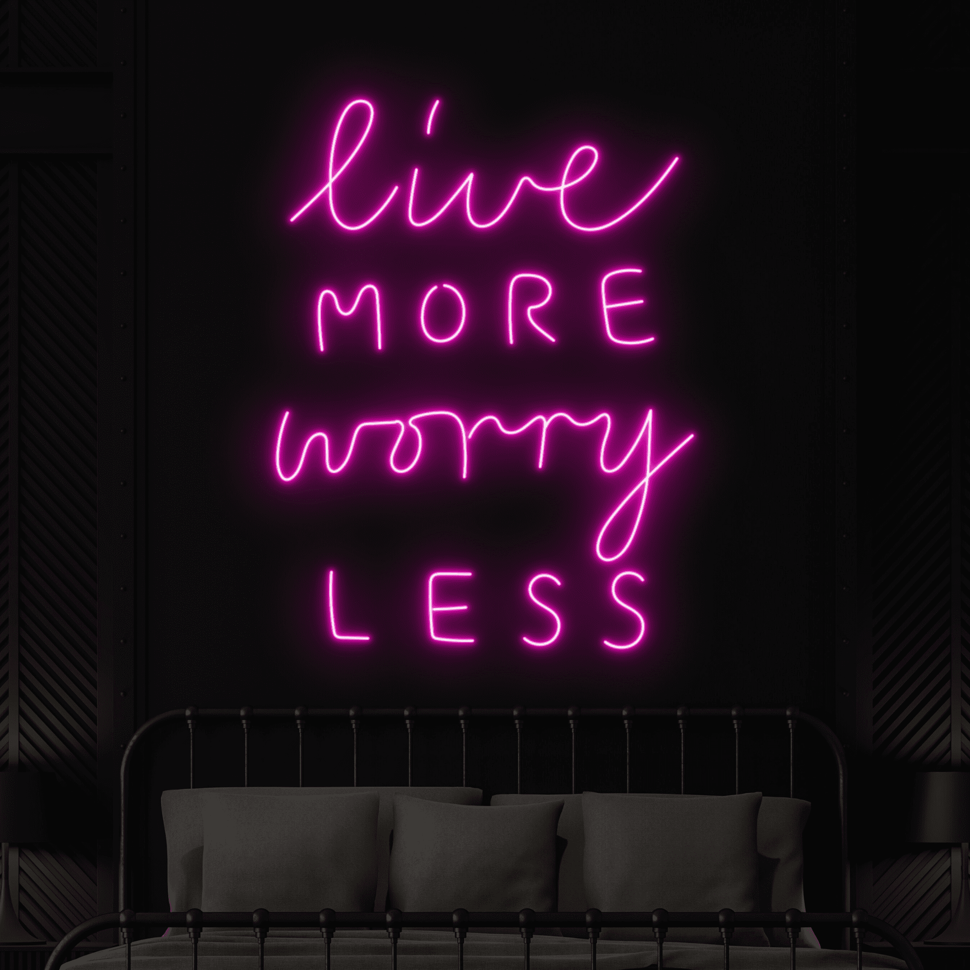 Craftnamesign Live More Worry Less Neon Sign, Quotes LED Sign, Room ...