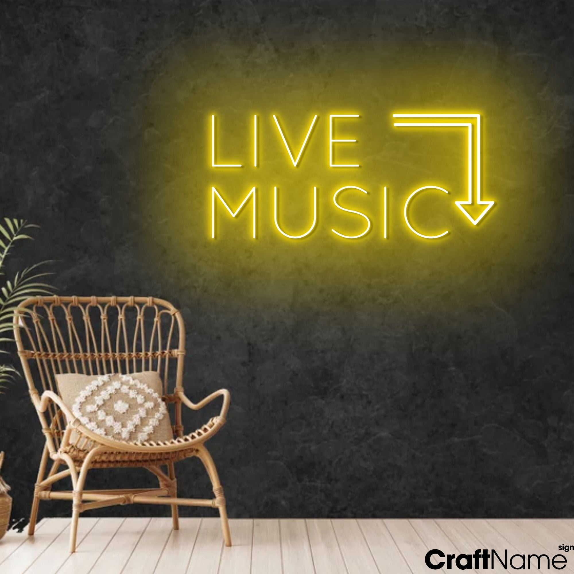 Craftnamesign Live Music LED Sign Wall Decor, Welcome Sign For Music ...