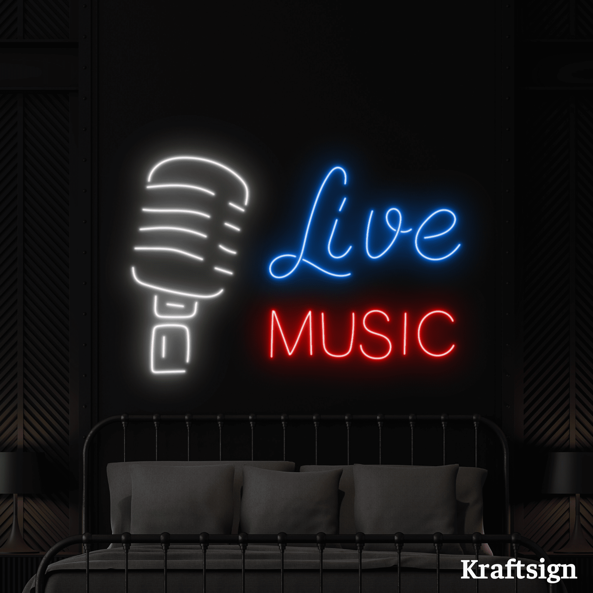 Craftnamesign Live Music Neon Sign, Acoustic LED Sign, Bar Coffee Decor ...