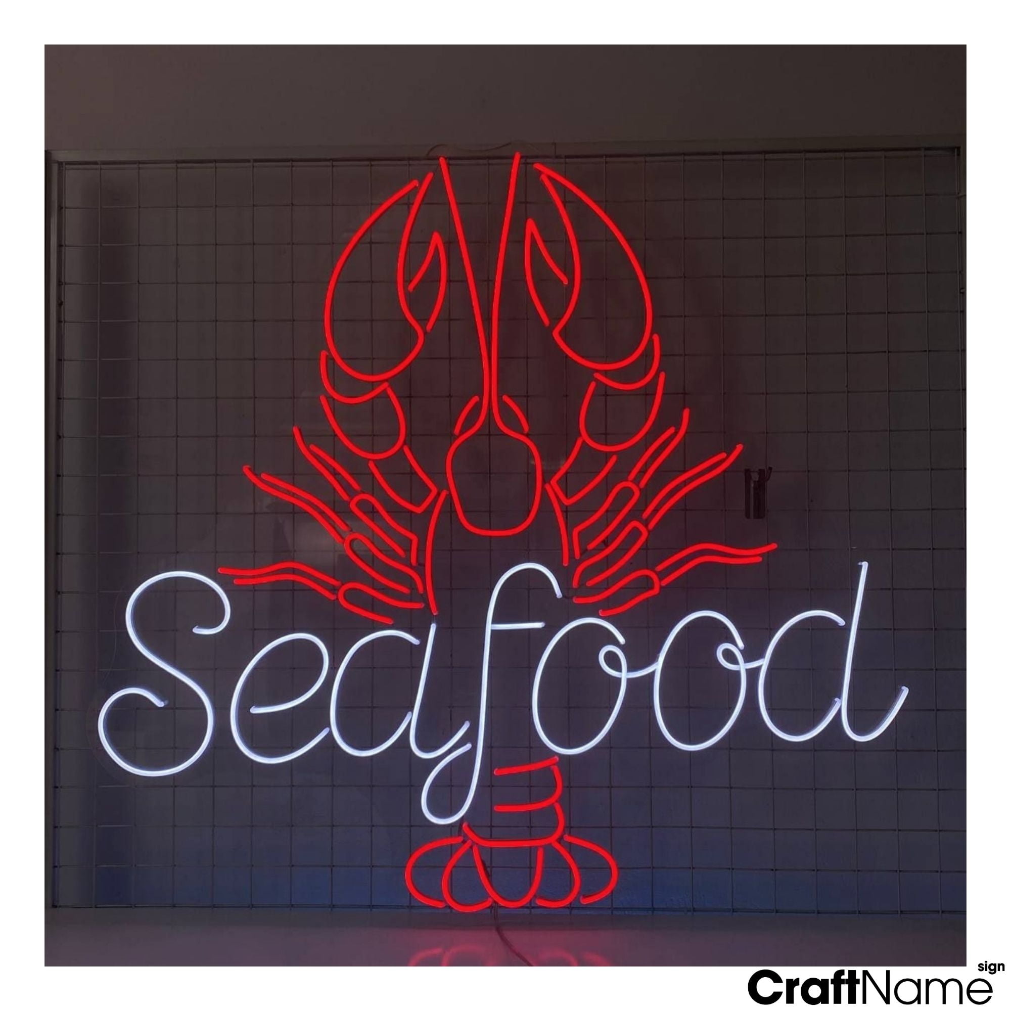 Craftnamesign Lobster Neon Light Sign, Seafood Restaurant Wall Art ...