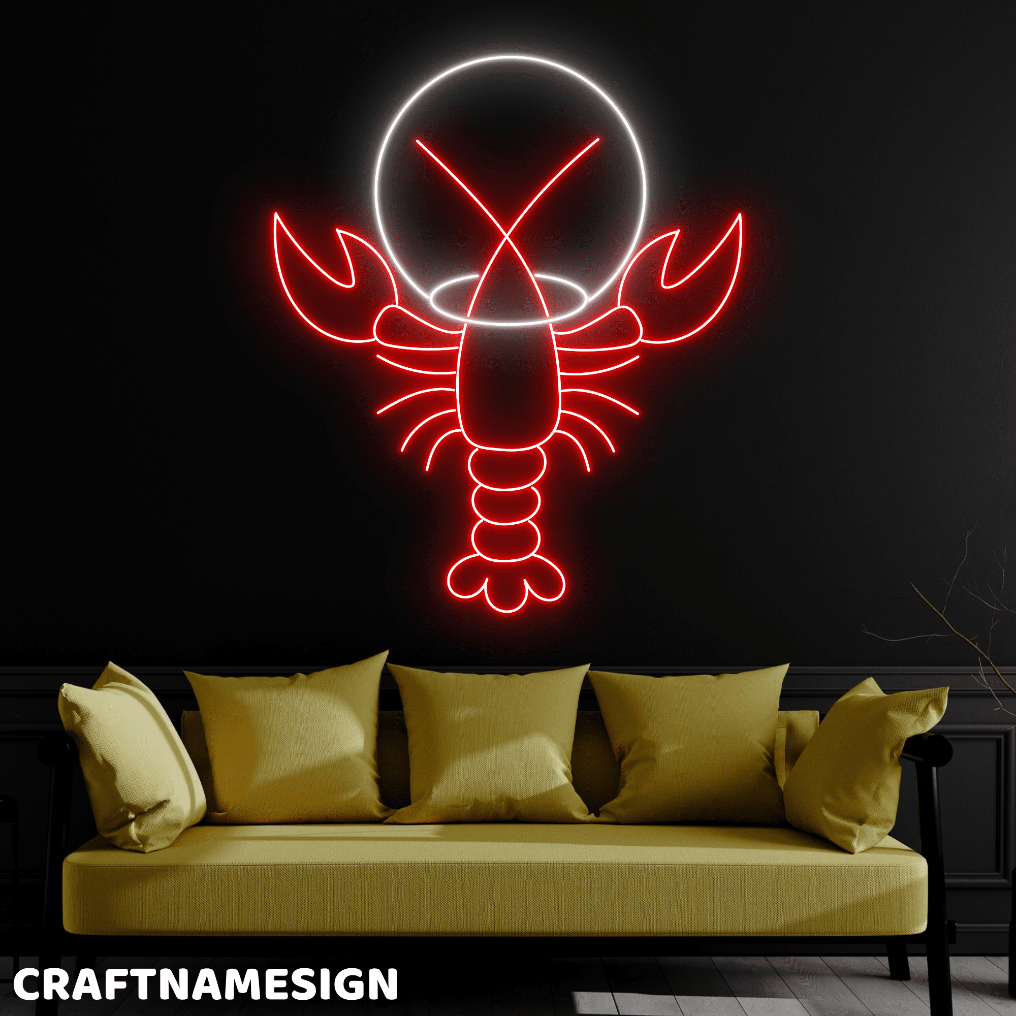 Craftnamesign Lobster Neon Sign, Sea Restaurant Wall Art, Sea Food Wall ...