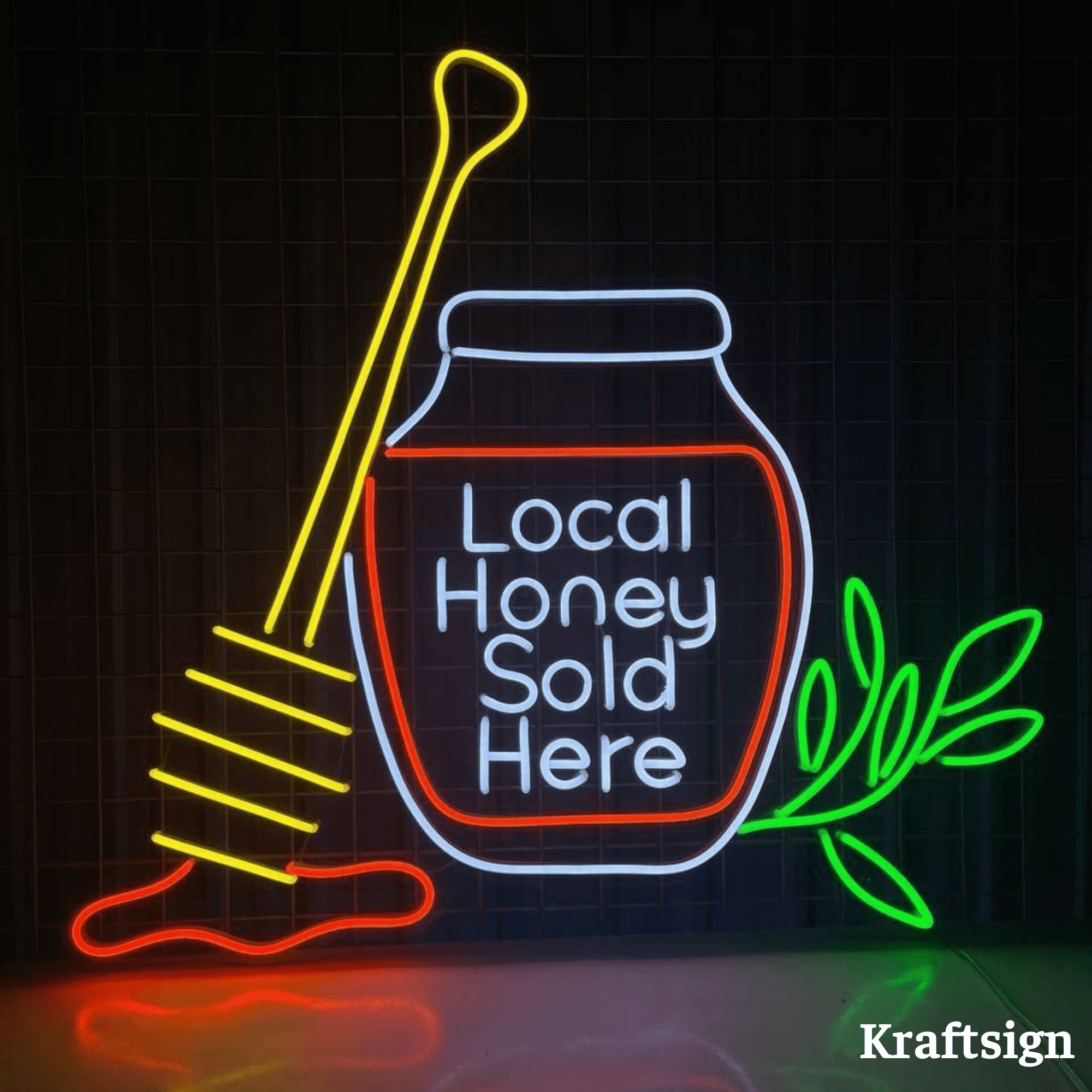 Craftnamesign Local Honey Neon Sign, Honey Shop LED Sign, Honey Wall ...
