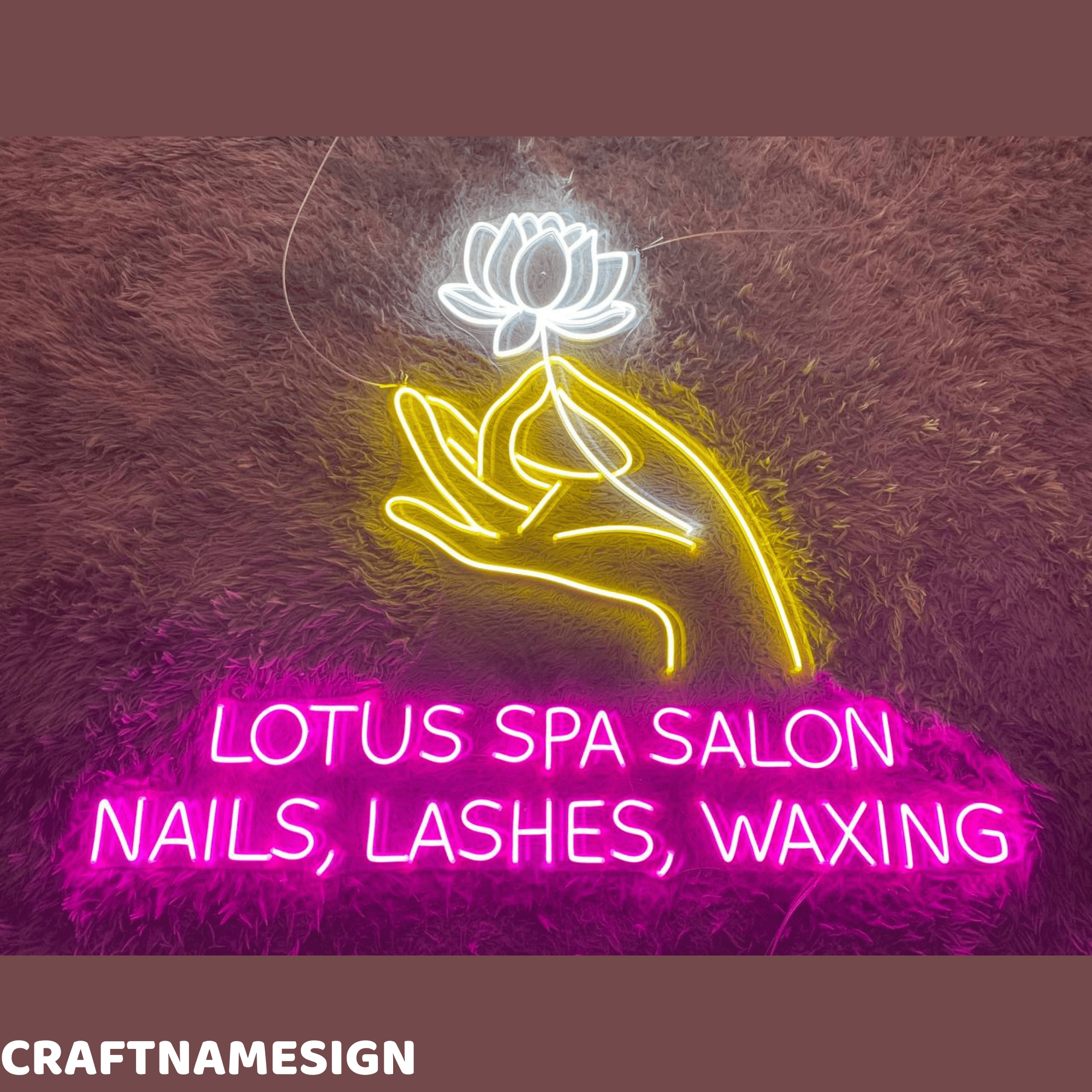 Craftnamesign Lotus Neon Sign, Spa, Salon, Nails, Lashes, Waxing Wall ...