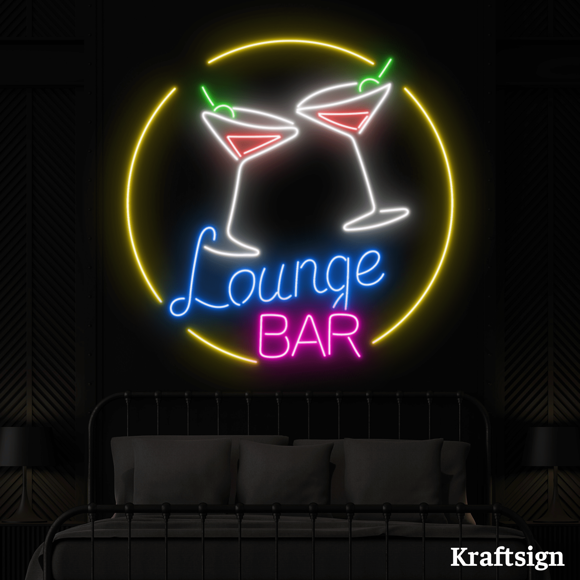 Craftnamesign Lounge Bar Neon Sign, Bar Club Decor, Open Welcome ...