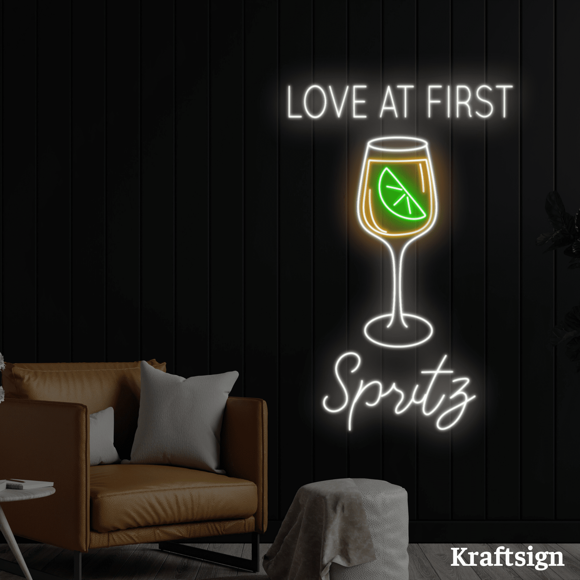 Craftnamesign Love At First Spritz Neon Sign, Home Bar Decor, Cocktail ...