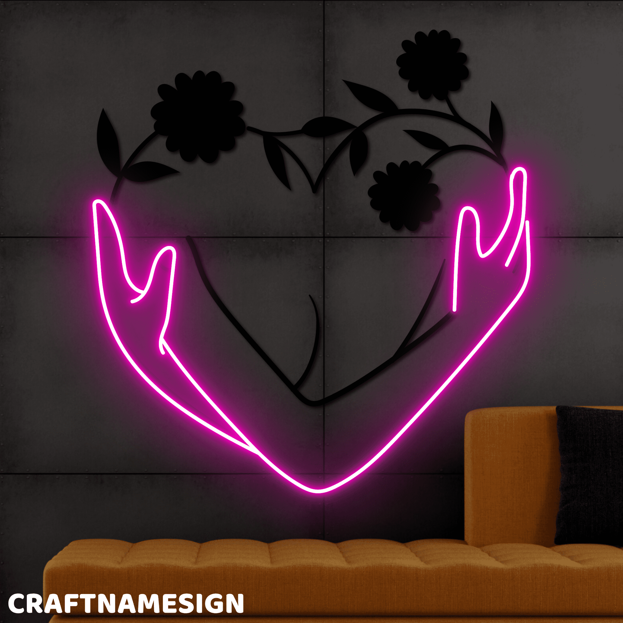 Craftnamesign Love Girl Flower Neon Decal, Girl Room Wall Sign, Bedroom ...