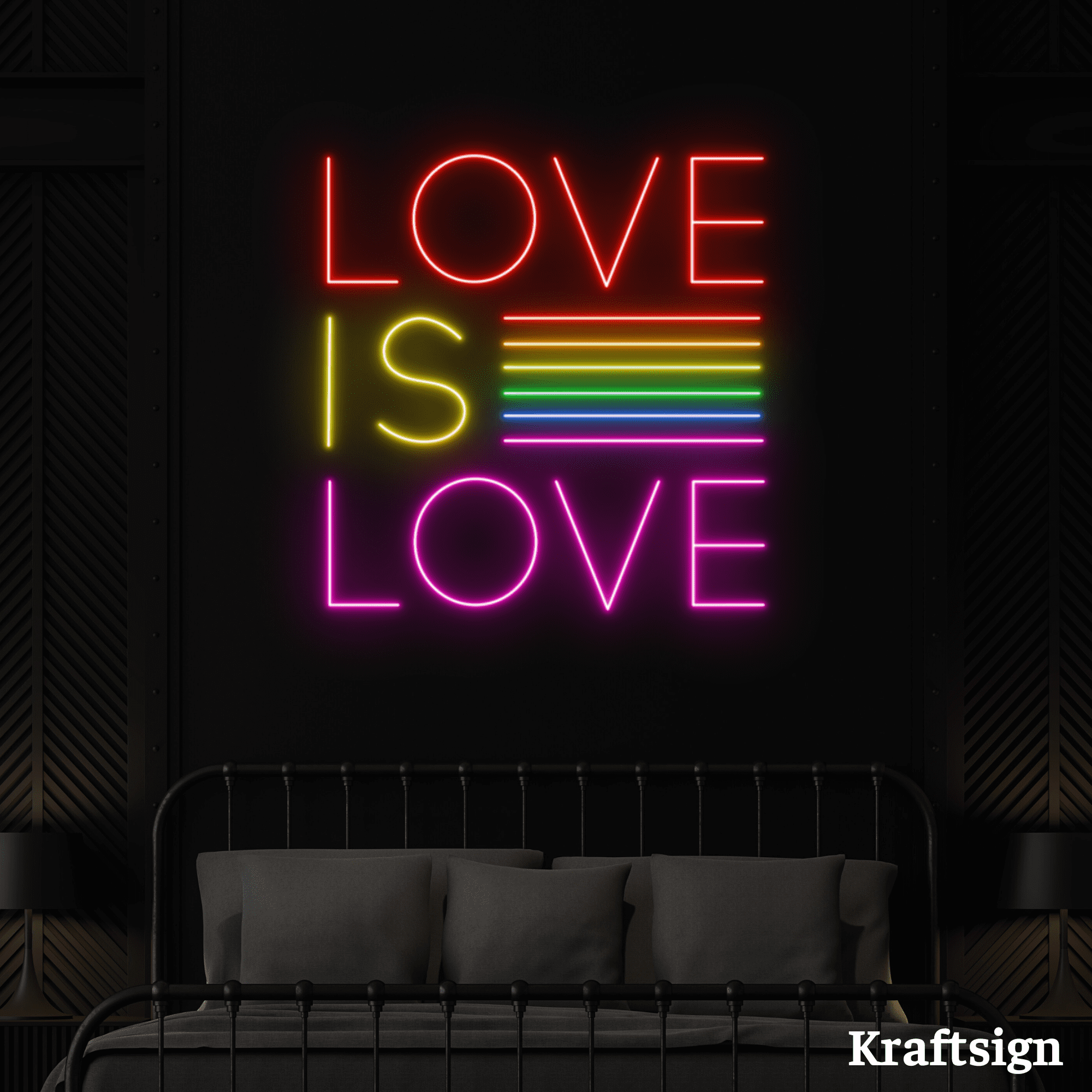 Craftnamesign Love Is Love Neon Sign Lqbt Club Wall Art Bedroom Decor