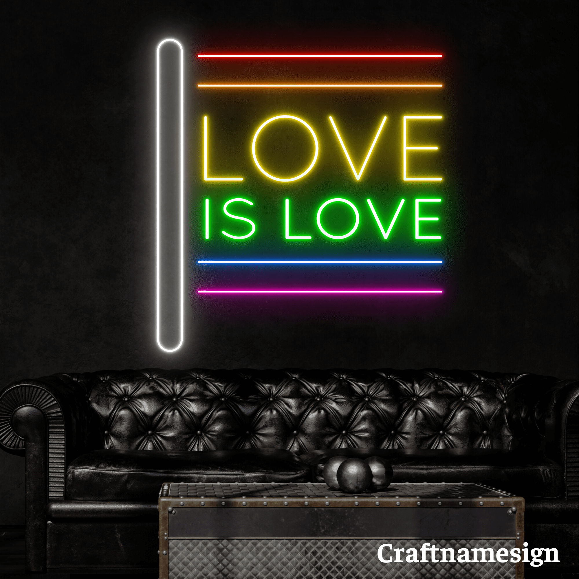 Craftnamesign Love Is Love Rainbow Flag Neon Sign for Happy Pride ...