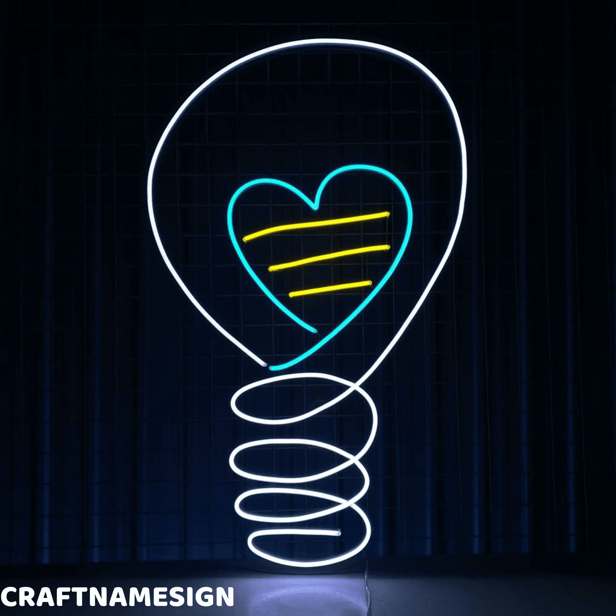 Craftnamesign Love Light Bulb Neon Sign, Bedroom Wall Decor, Office ...