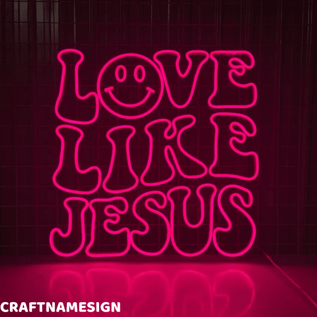 Craftnamesign Love Like Jesus Neon Sign, Bedroom Wall Decor, Jesus ...