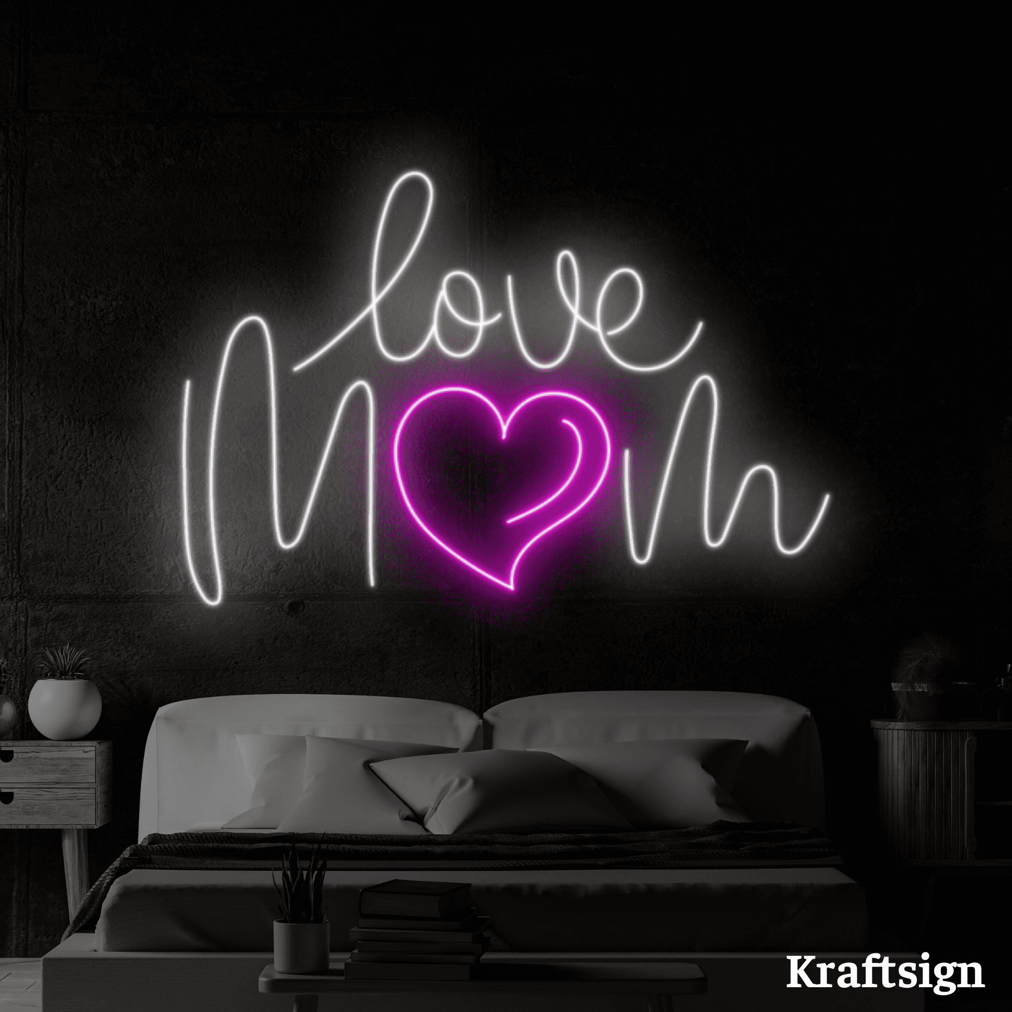 Craftnamesign Love Mom Neon Sign, Mother Day Gifts Decor, Room Wall Art ...