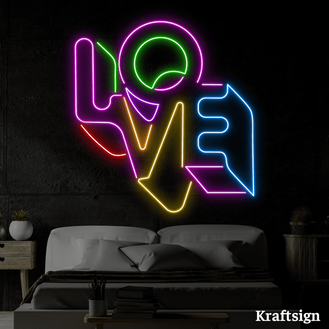 Craftnamesign Love Neon Sign, Couple Room Decor, Love Wall Art LED ...