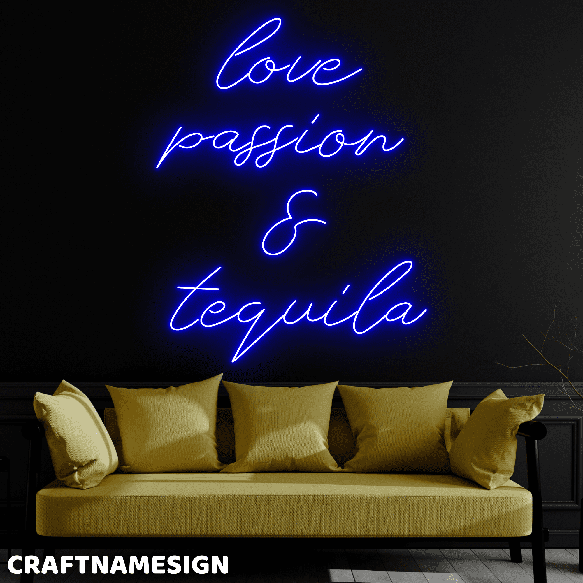 Craftnamesign Love Passion & Tequila Neon Sign, Tequila Wall Sign ...