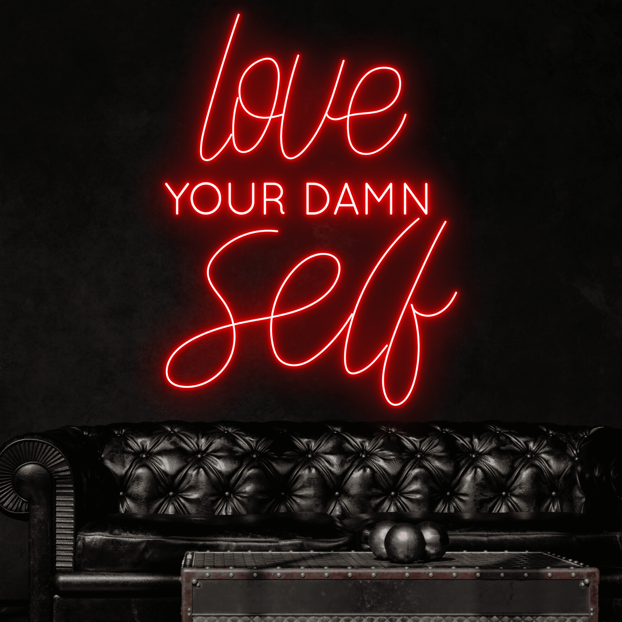 Craftnamesign Love Your Damn Self Neon Sign, Bedroom Wall Decor, Bar ...
