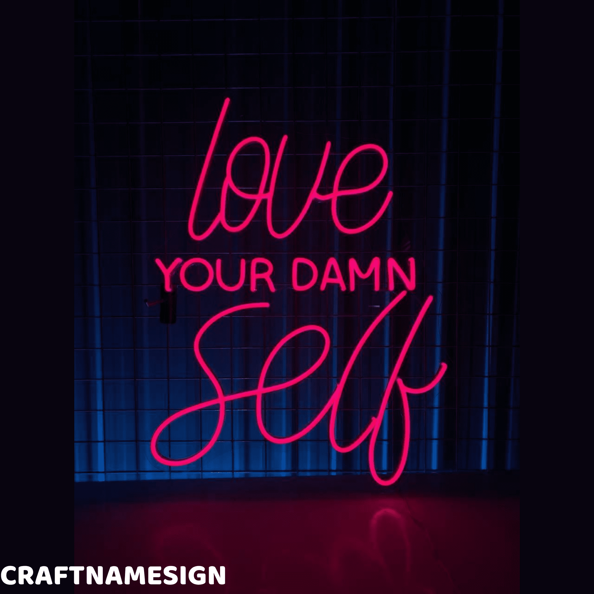 Craftnamesign Love Yourself Led Sign, Motivational Quote Wall Art ...