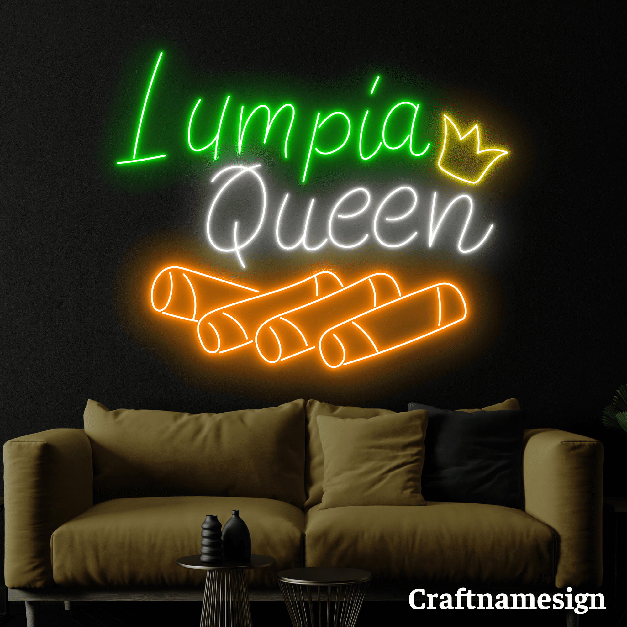 Craftnamesign Lumpia Queen Neon Sign Restaurant Lumpia Shop Wall Art ...