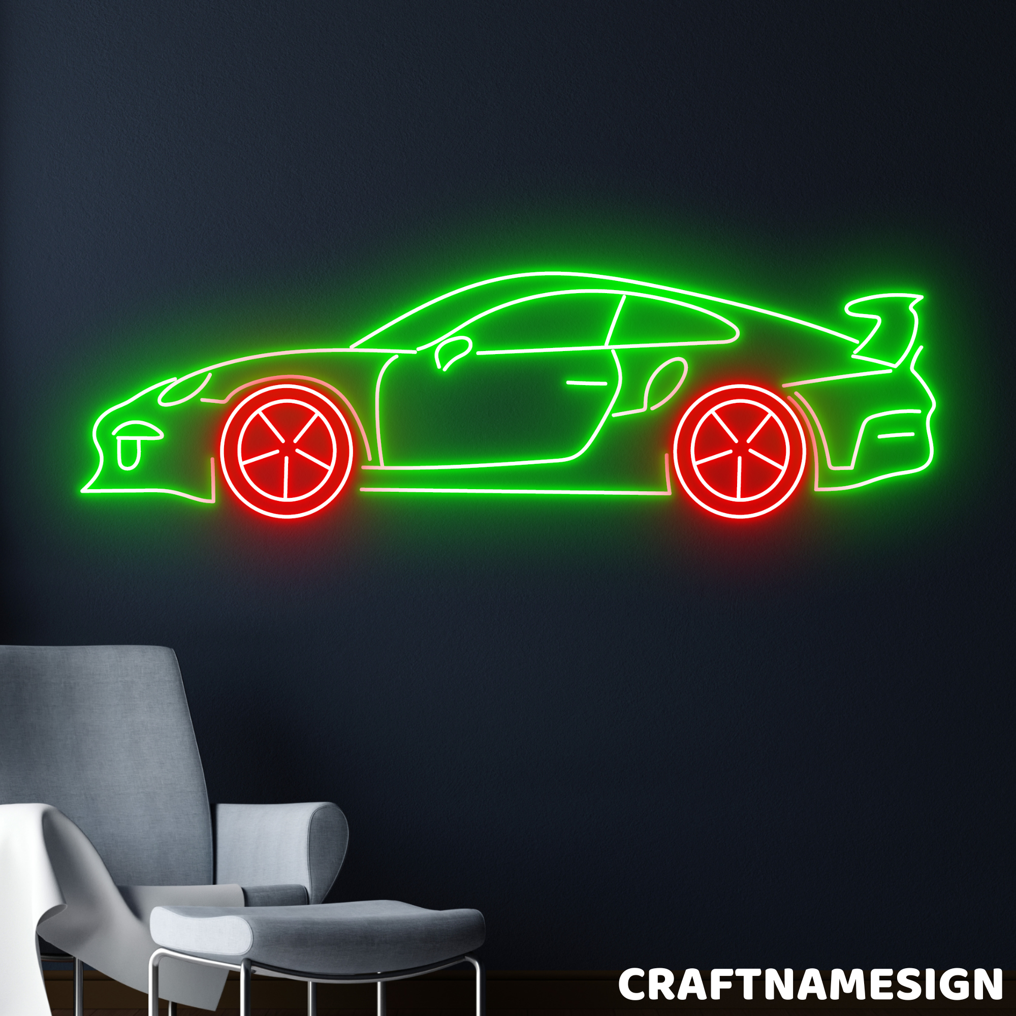 Craftnamesign Luxury Car Neon Sign, Car Brand Wall Decor, Car Service ...