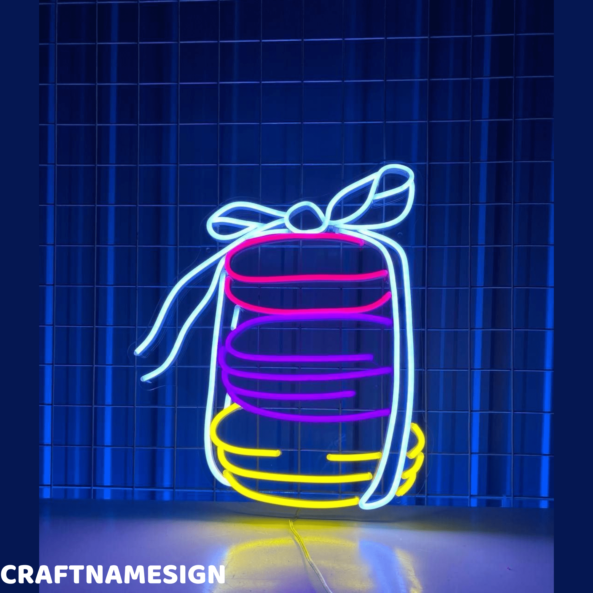 Craftnamesign Macaron Cake Neon Sign, Macaron Store Wall Art, Sweet ...
