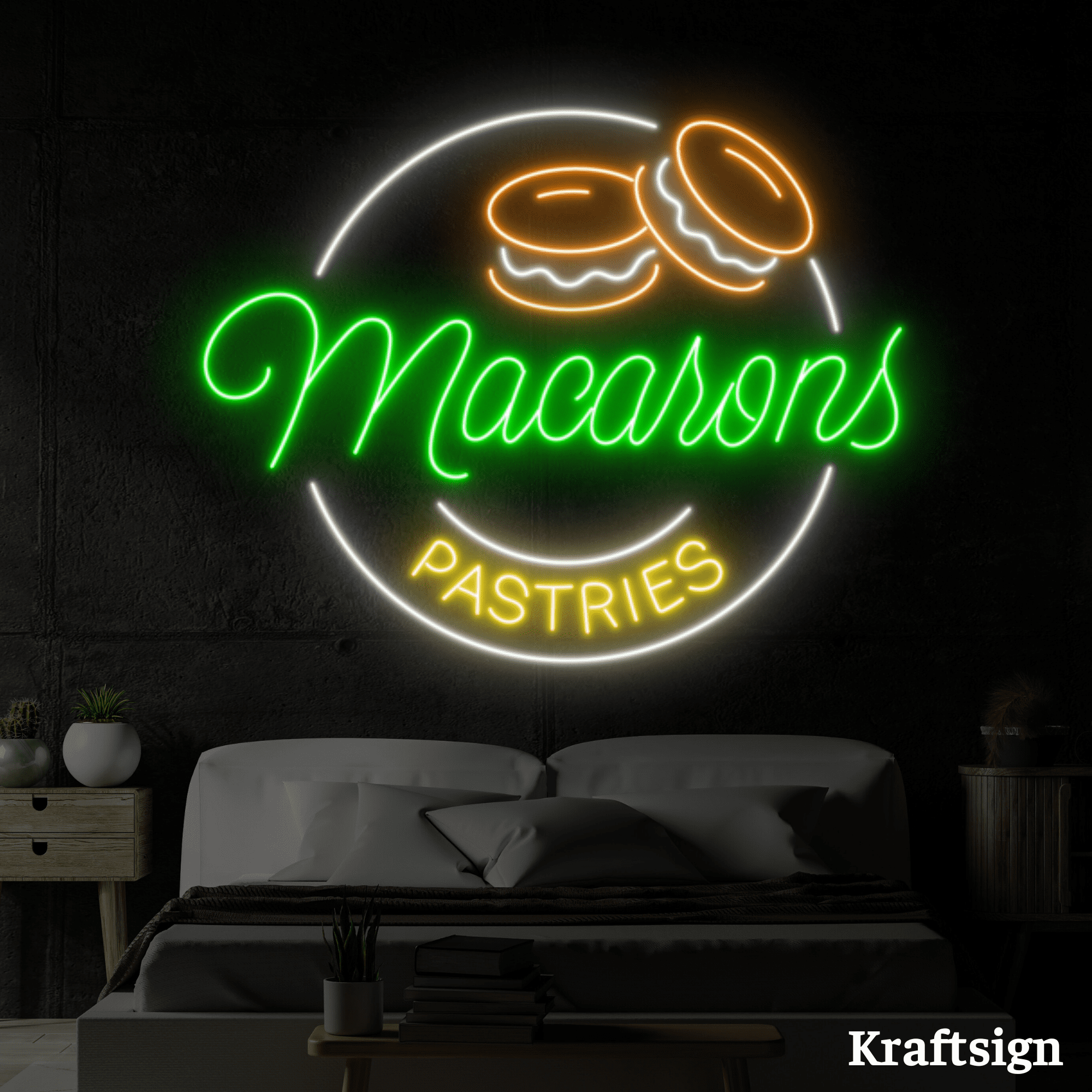 Craftnamesign Macarons Neon Sign, Cake Shop LED Sign, Pastries Decor ...