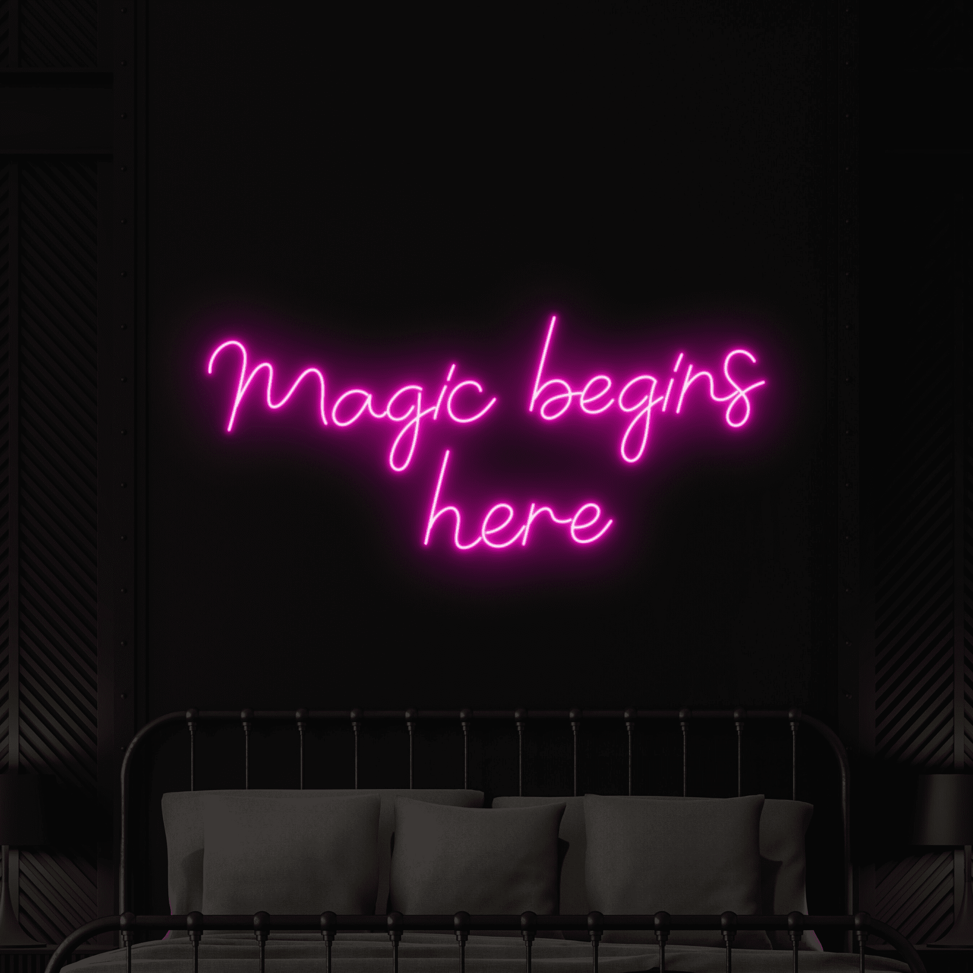 Craftnamesign Magic Begins here Neon Sign, Quotes LED Signs, Bedroom ...