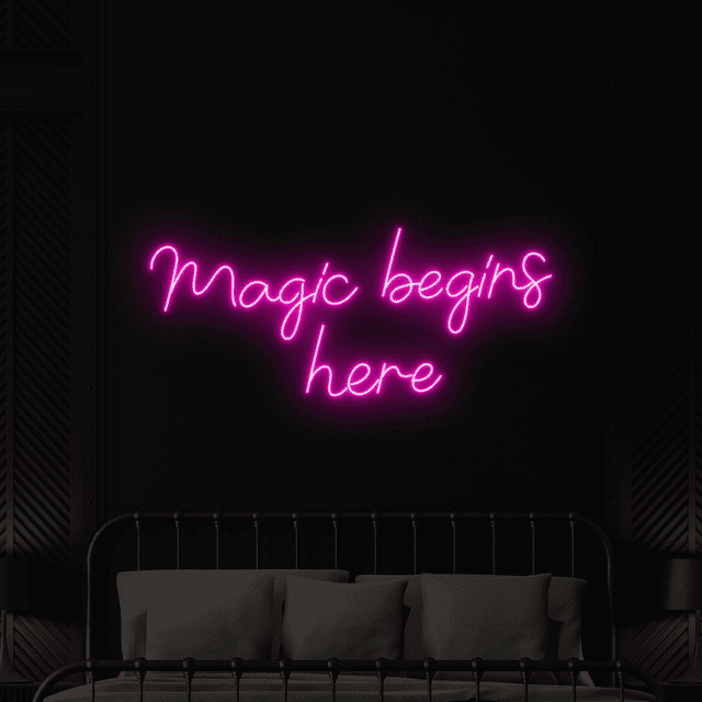 Craftnamesign Magic Begins here Neon Sign, Quotes LED Signs, Bedroom ...