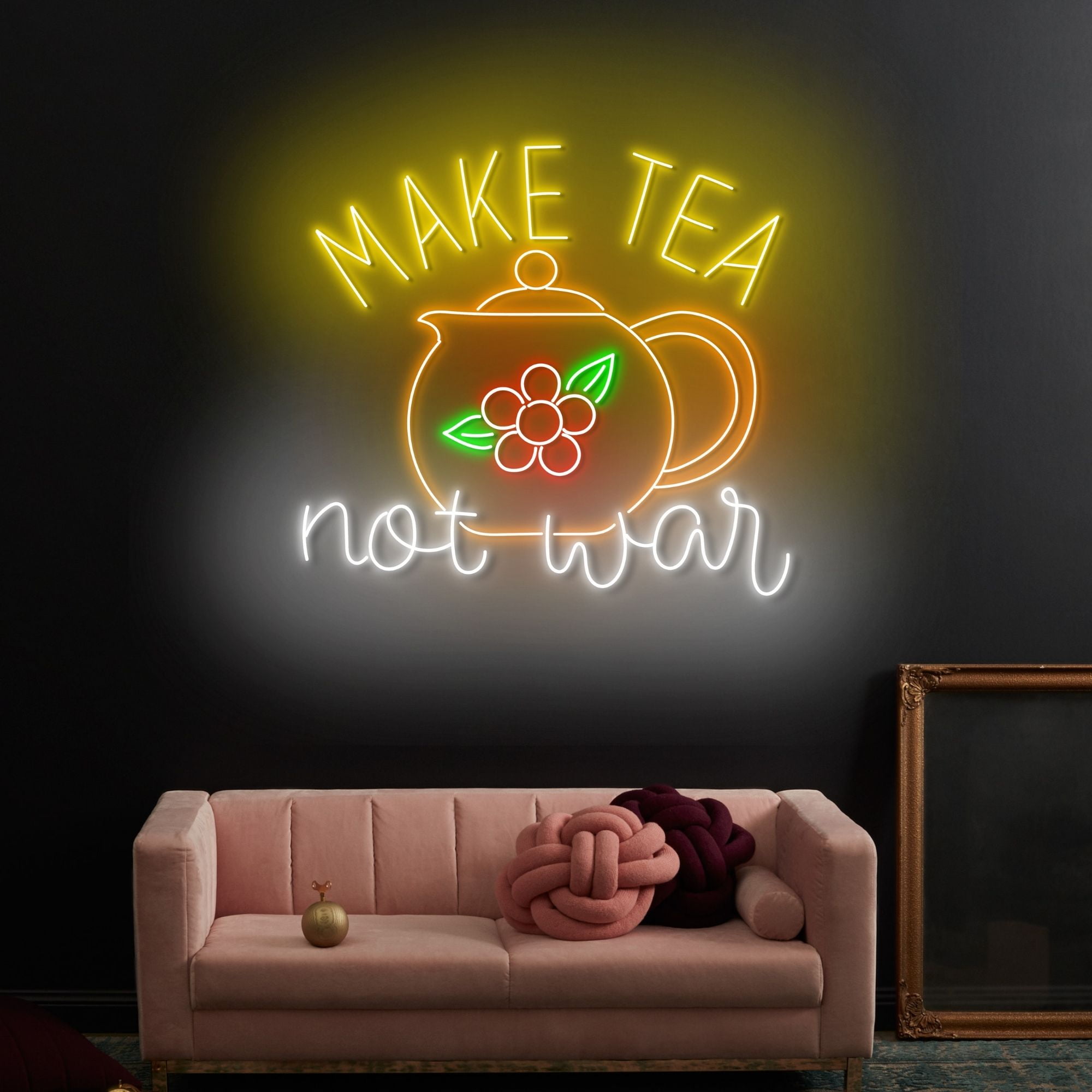 Craftnamesign Make Tea Not War Neon Sign, Quote Led Light For Tea Shop ...