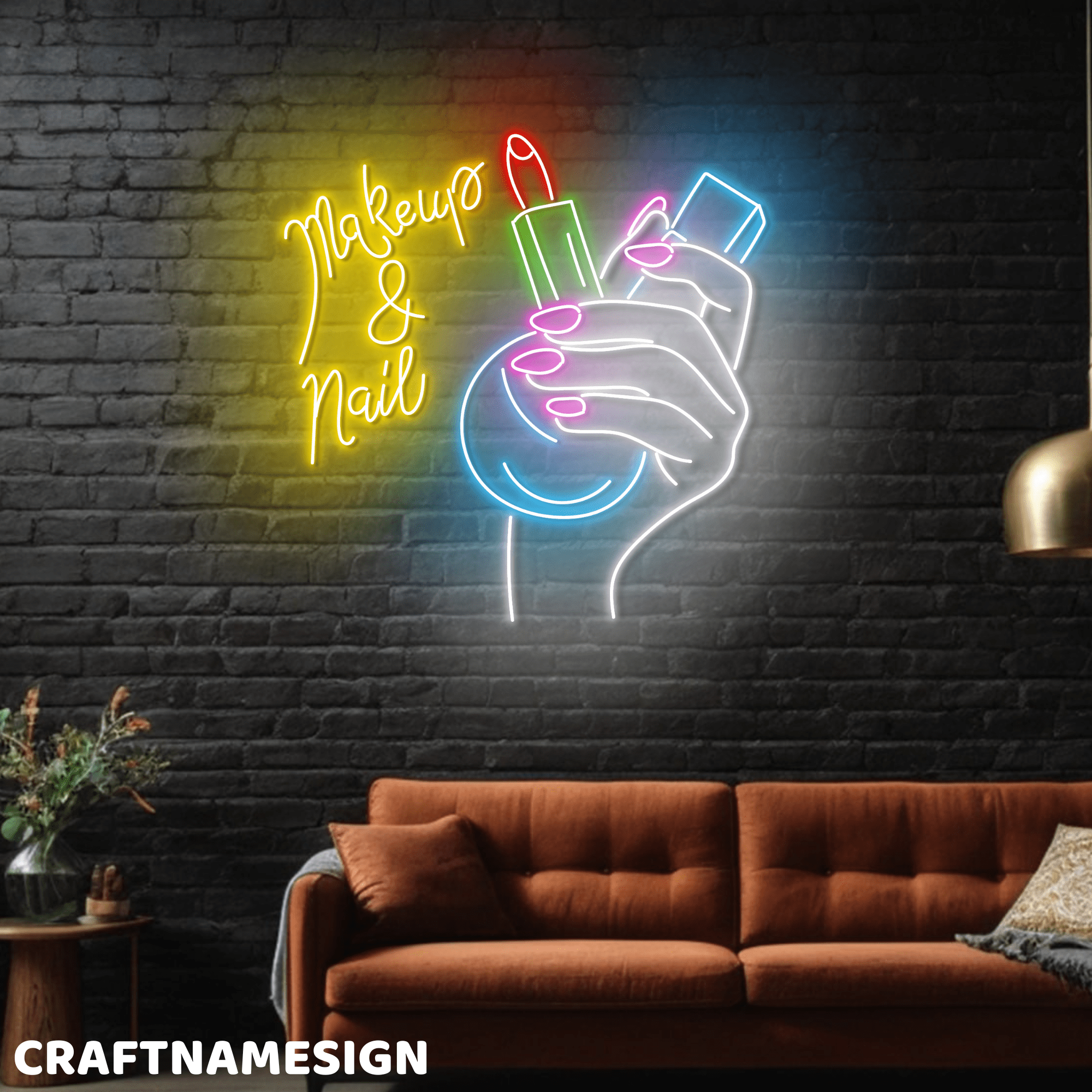 Craftnamesign Makeup & Nail Neon Light, Beauty Salon LED Sign Wall ...